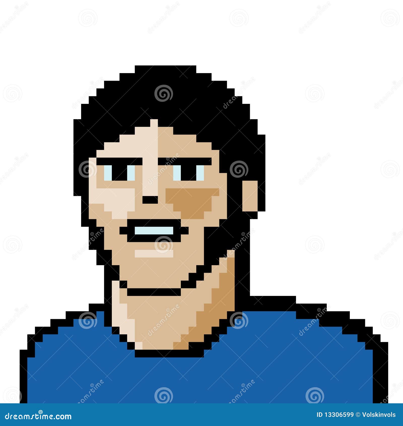 Pixel art potrait stock illustration. Illustration of internet - 13306599