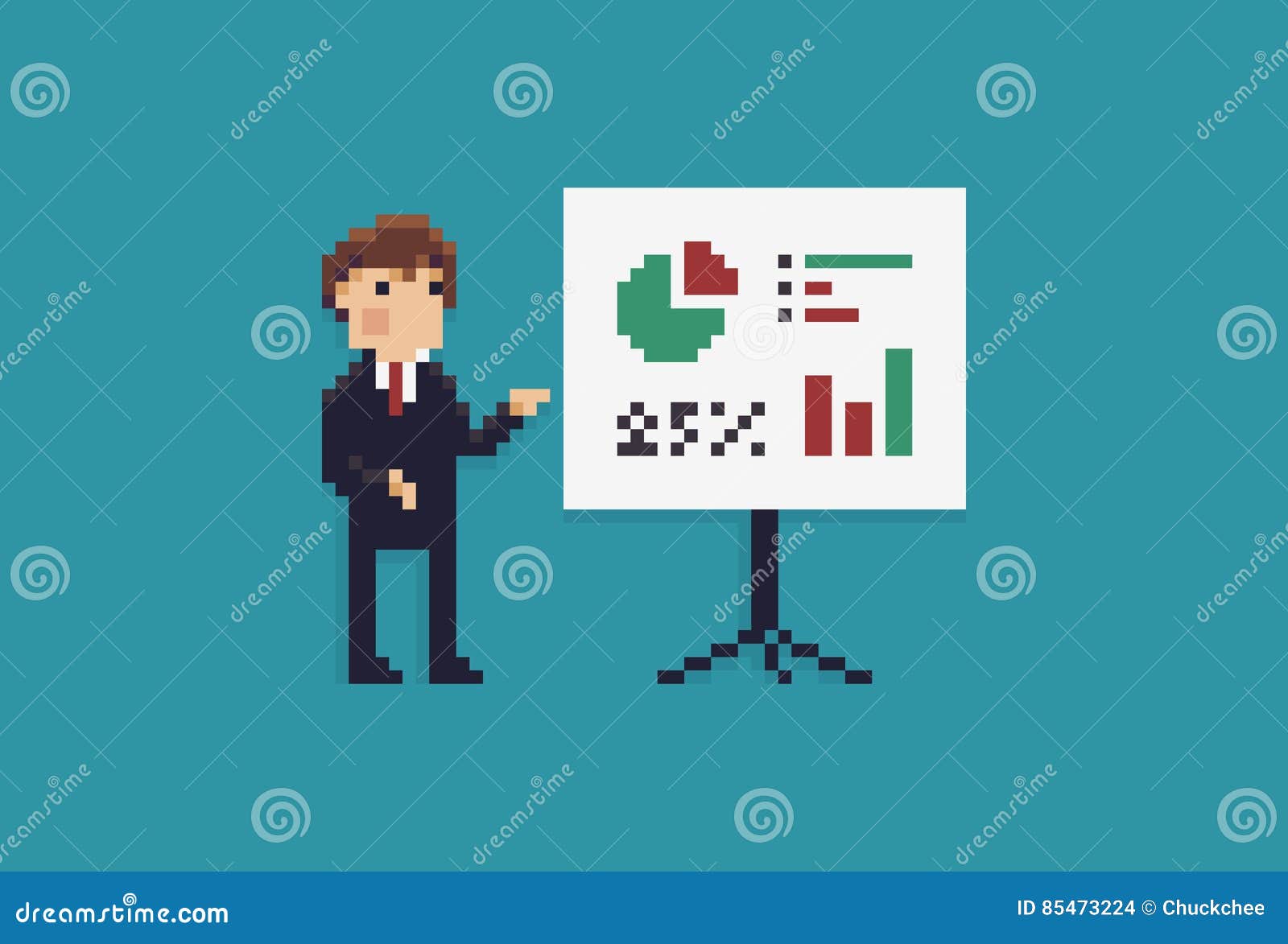 Pixel Art Presentation stock vector. Illustration of education - 85473224