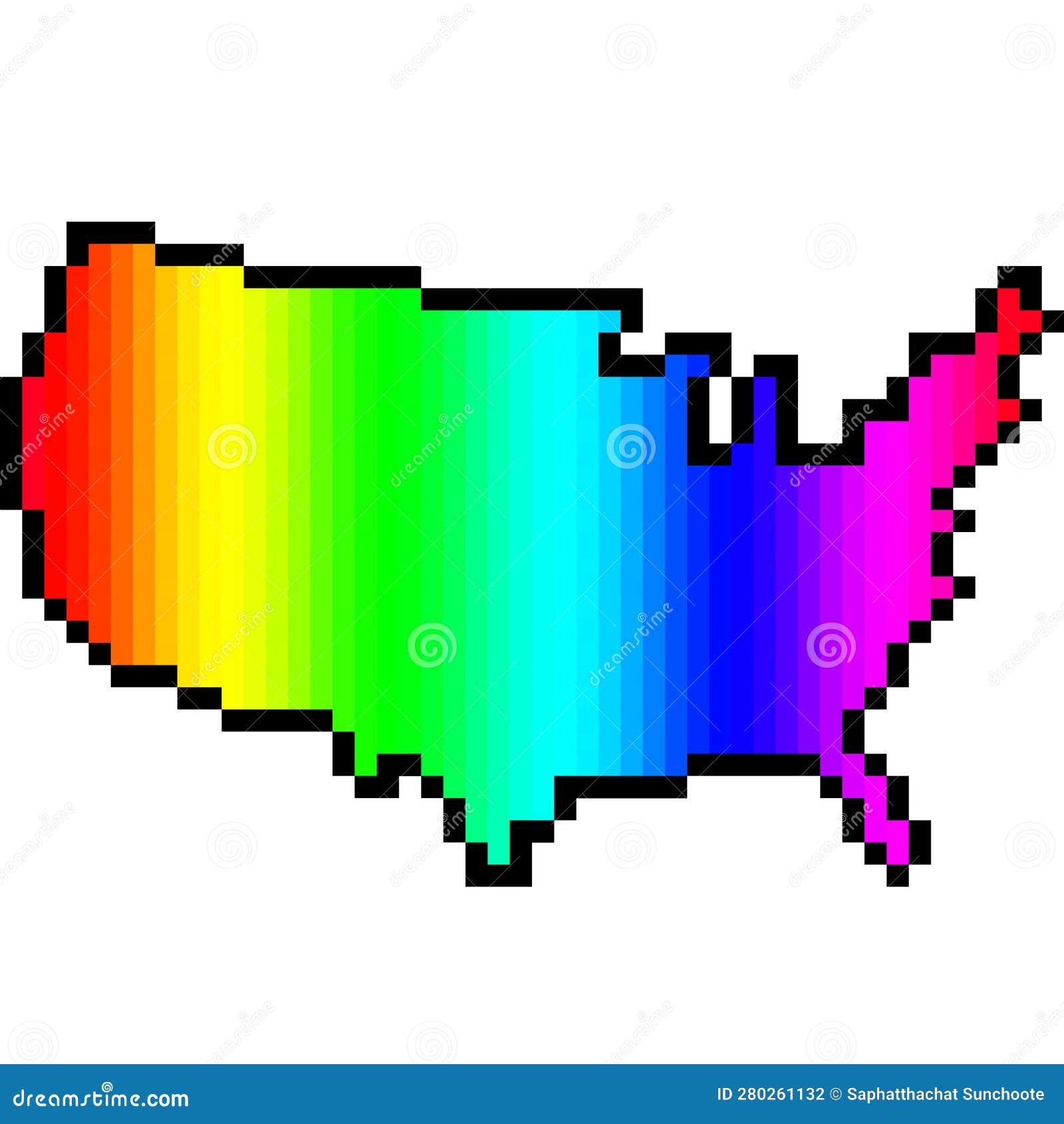 Pixel Art Pride America Flag Stock Vector - Illustration of world ...