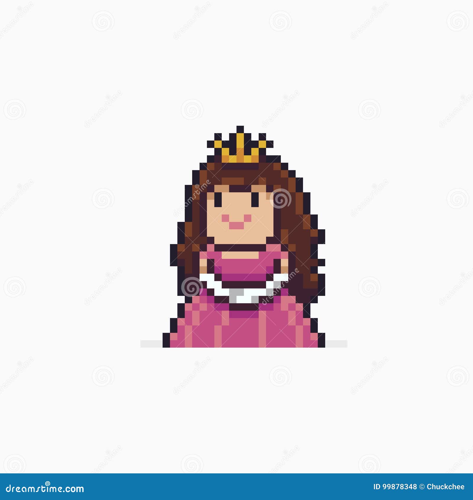 Pixel Art Princess ilustración del vector. Ilustración de adorable ...