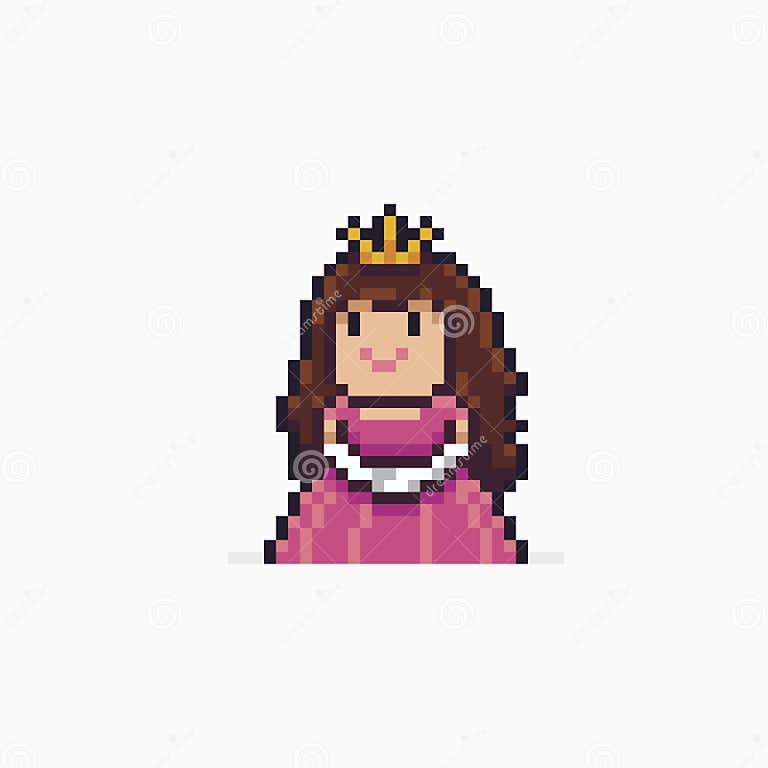 Pixel Art Princess ilustración del vector. Ilustración de adorable ...
