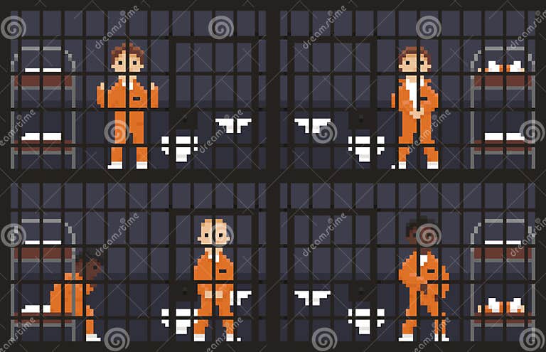 Pixel Art Prison illustration de vecteur. Illustration du pénalité ...