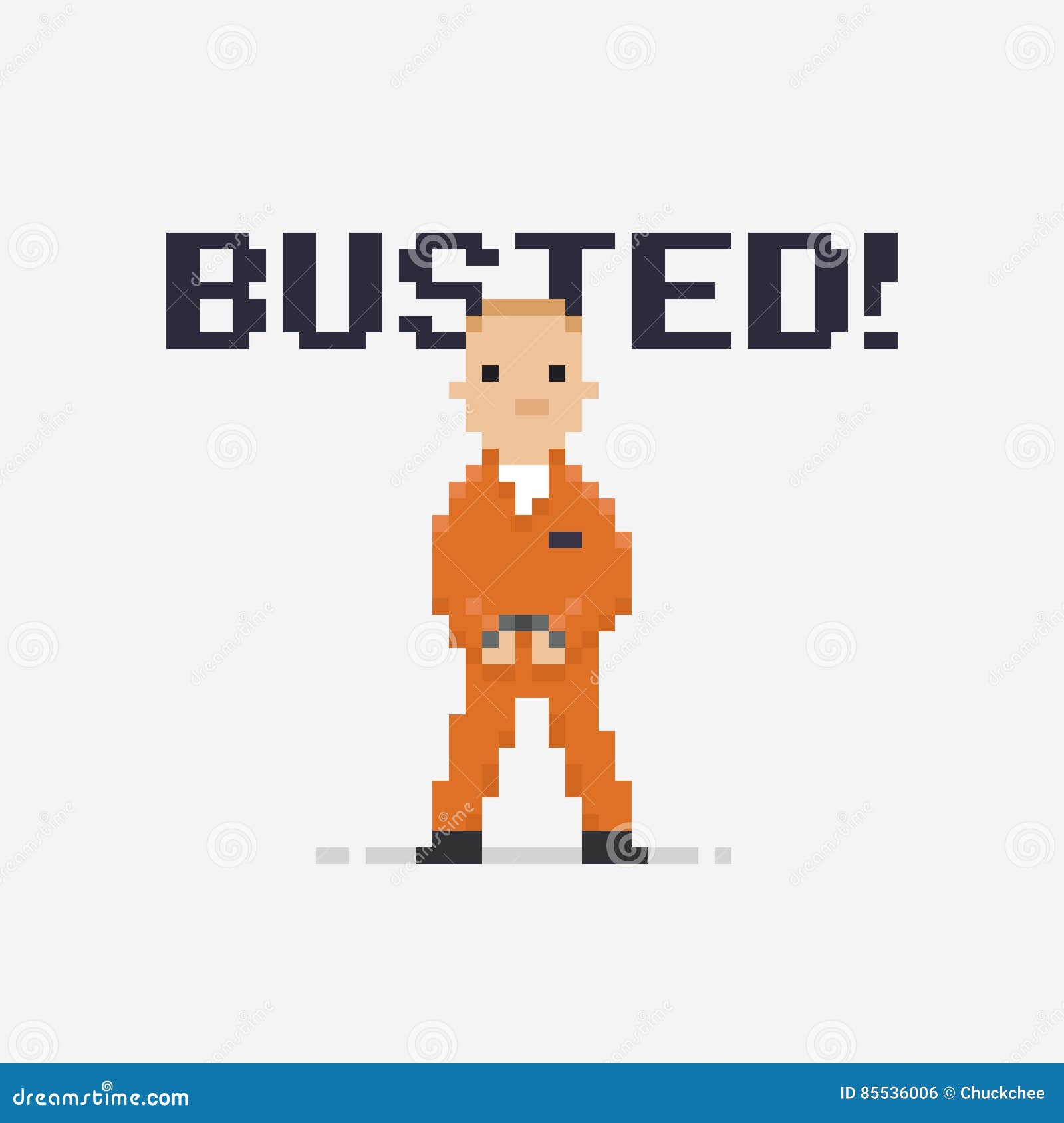 Pixel Art Prisoner vektor abbildung. Illustration von anhalten - 85536006