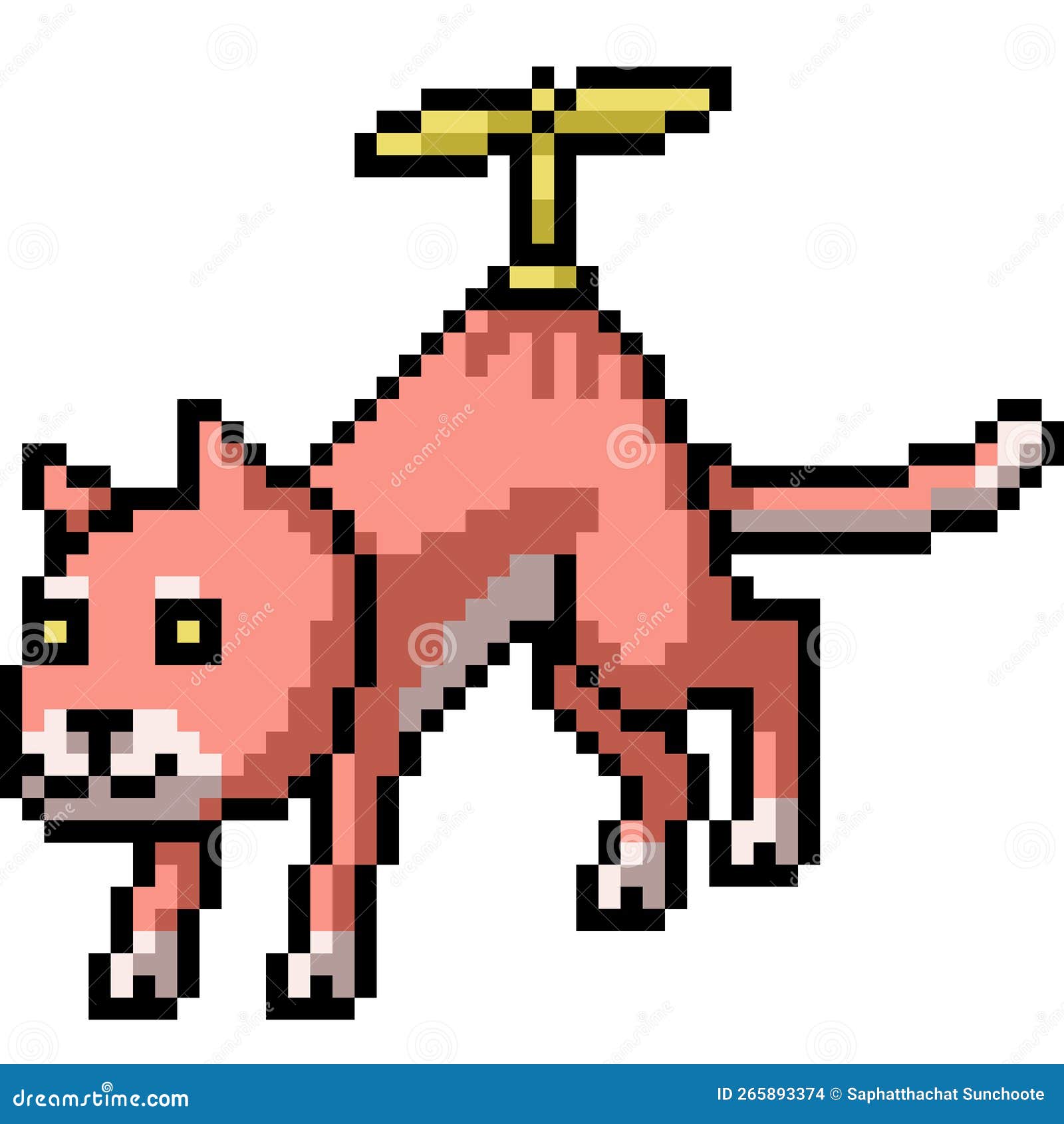 Pixel Art Propeller Cat Fly Stock Vector - Illustration of icon, cute ...