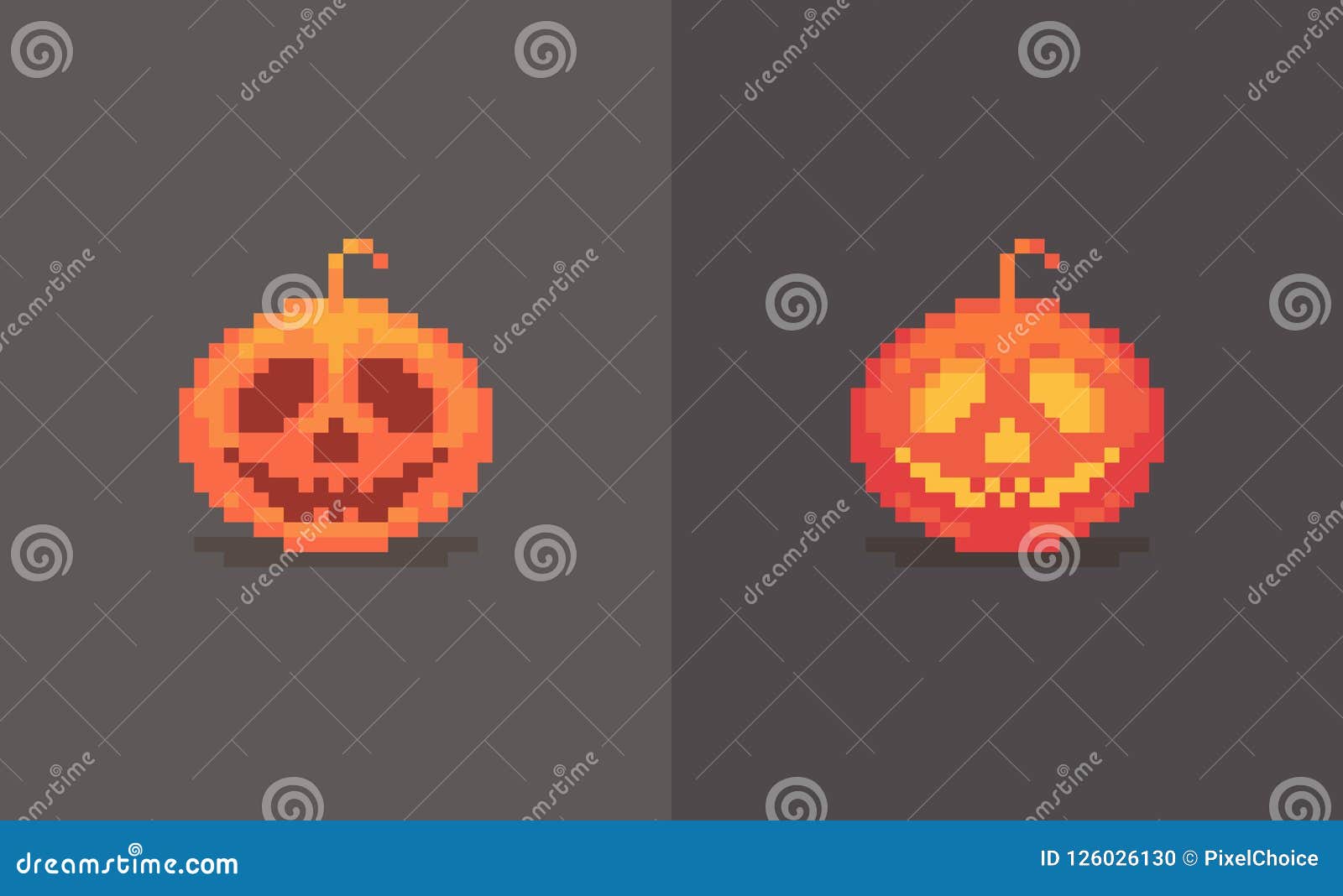 Pixel art pumpkins stock vector. Illustration of 16bit - 126026130