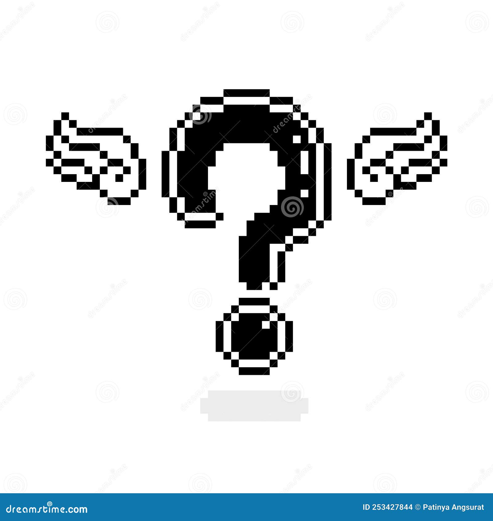 Pixel Art Question Sign with Angle Wings. Stock Illustration ...