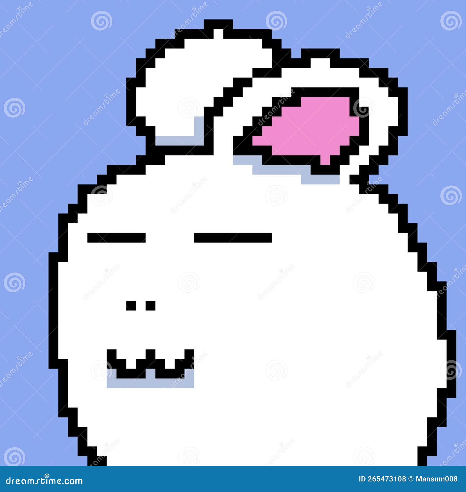 Pixel Art of Rabbit Cartoon Stock Illustration - Illustration of ...