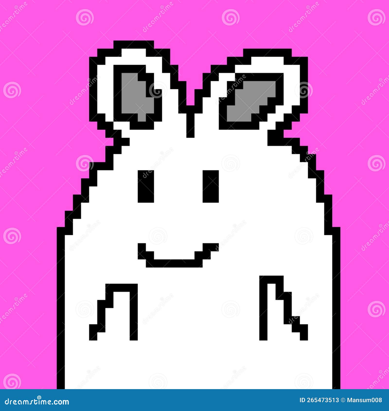 Pixel Art of Rabbit Cartoon Illustrazione di Stock - Illustrazione di ...