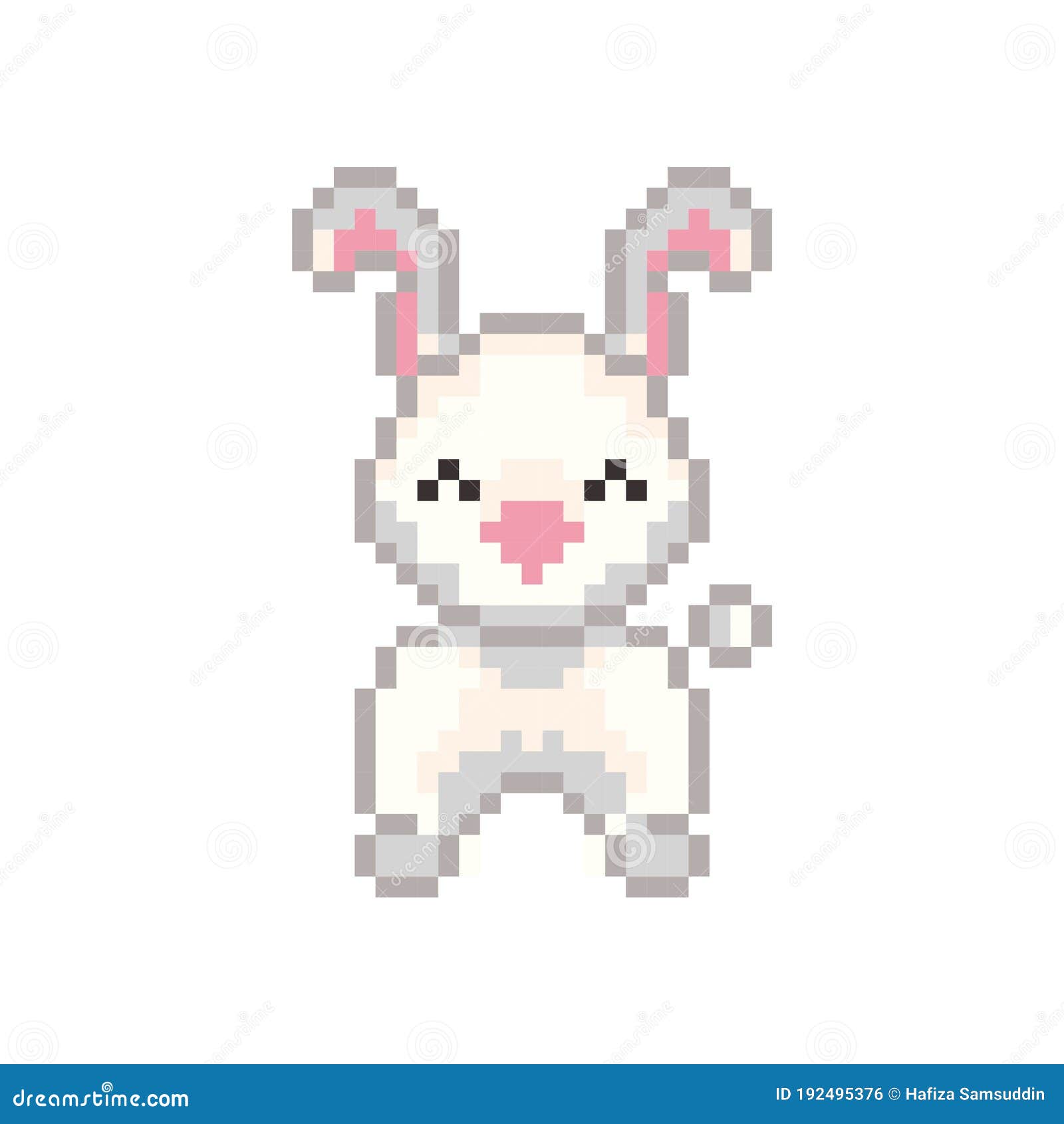 Pixel Art Rabbit. Vector Illustration Decorative Design Stock Vector ...