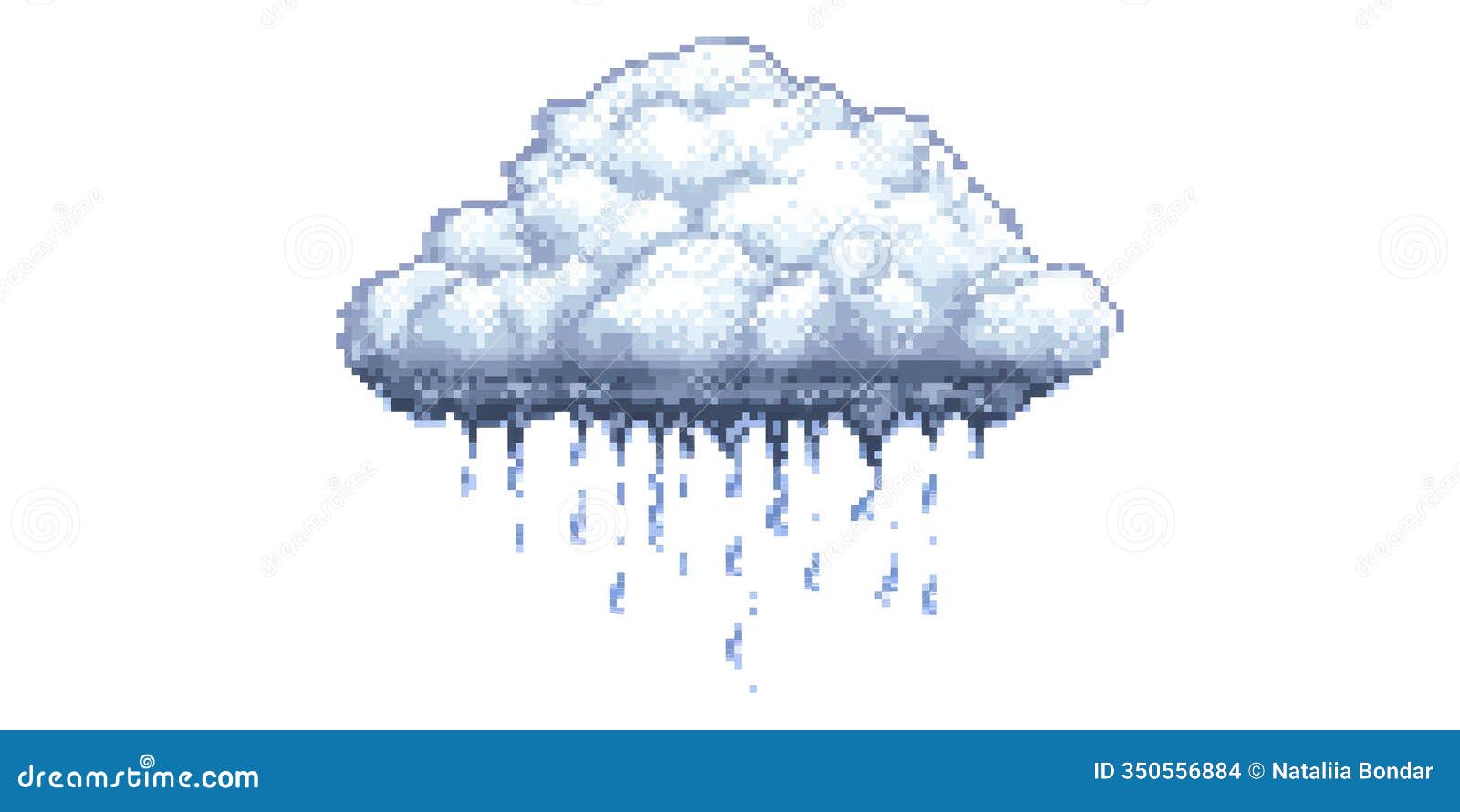 Pixel Art Rain Cloud Isolated on Transparent Background Stock ...