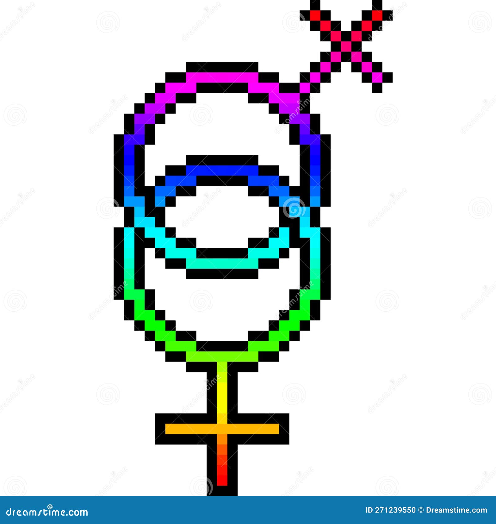 Pixel Art Rainbow Gender Symbol Stock Vector - Illustration of cartoon ...