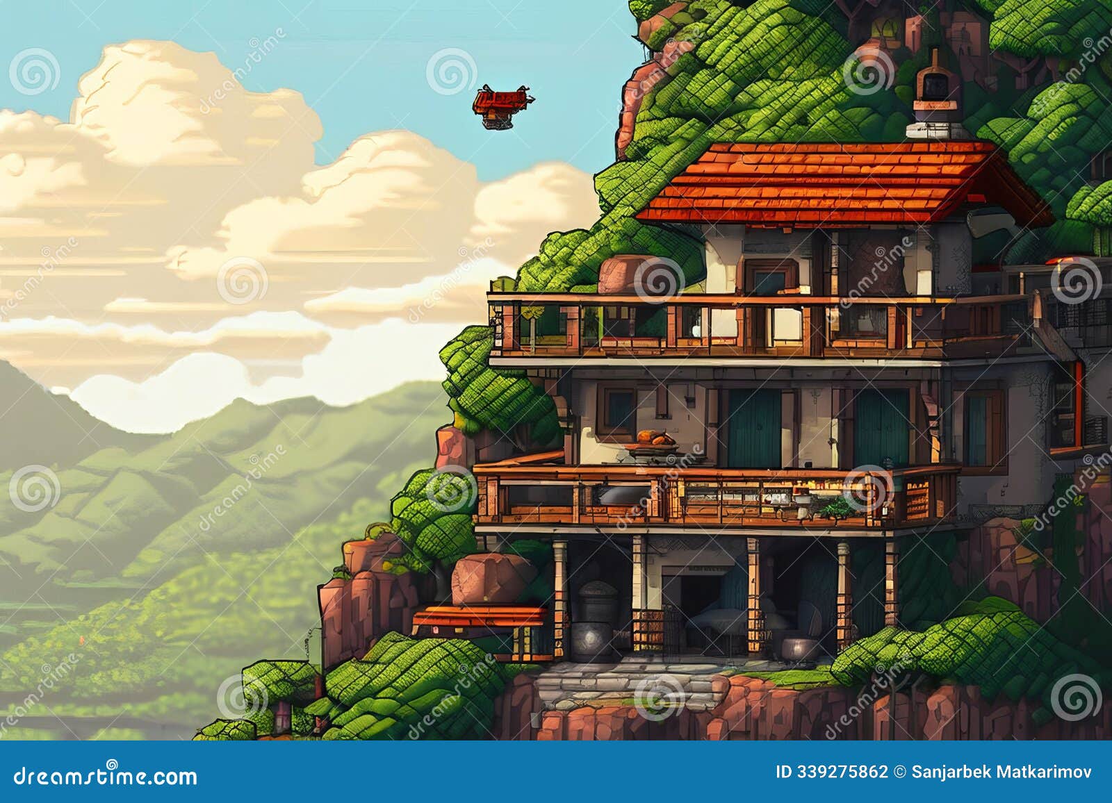 Pixel Art with Realistic Material Rendering Stock Illustration ...
