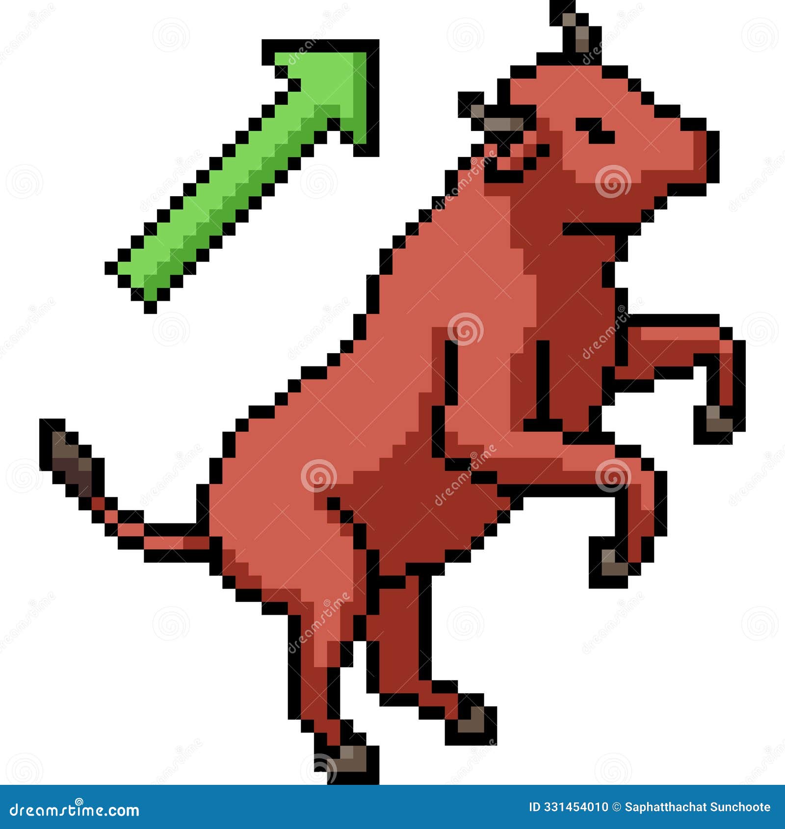 Pixel Art Of Red Bull Rise Vector Illustration | CartoonDealer.com ...