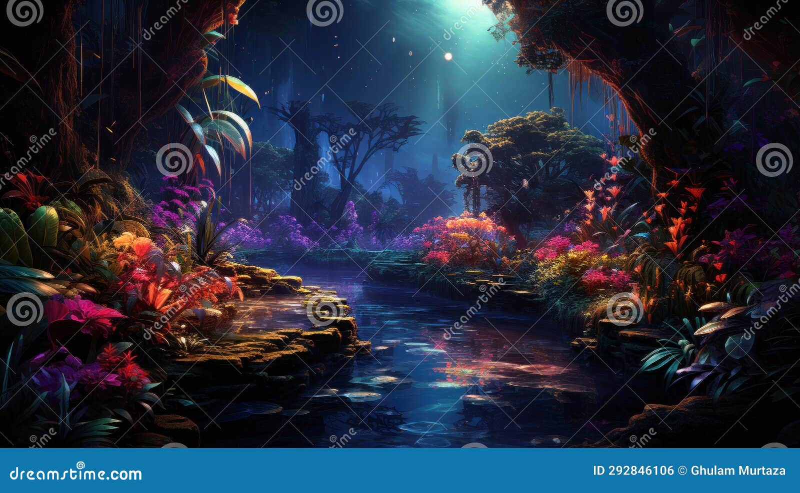A Pixel Art Rendering of a Digital Rainforest.UHD Wallpaper Stock Photo ...
