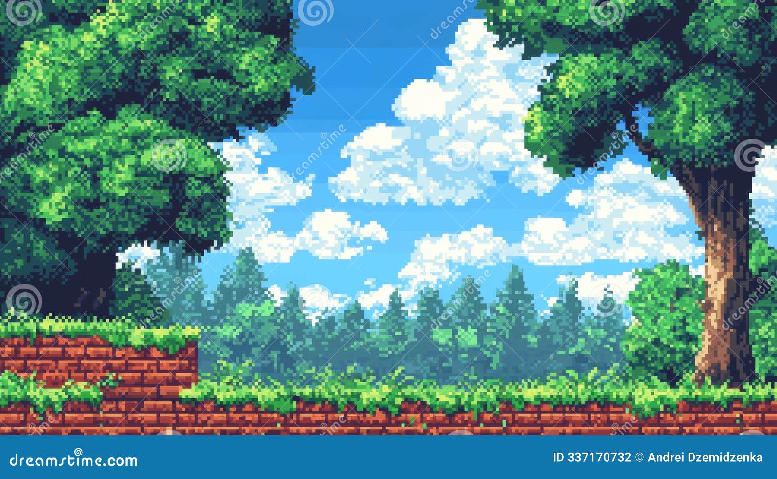 A Pixel Art Retro 8bit Video Game Interface Background that Evokes ...