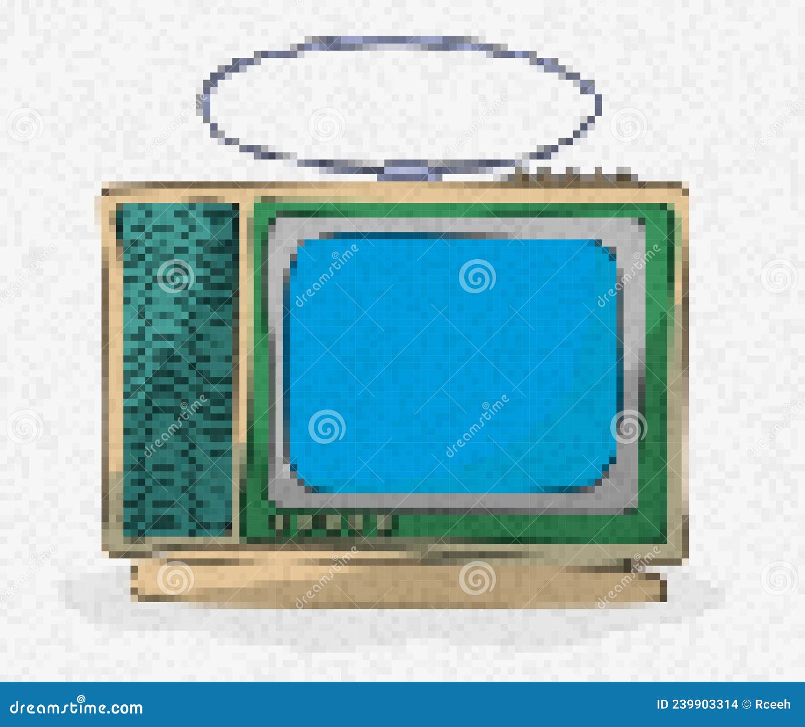 Pixel art retro tv 1 stock vector. Illustration of digital - 239903314