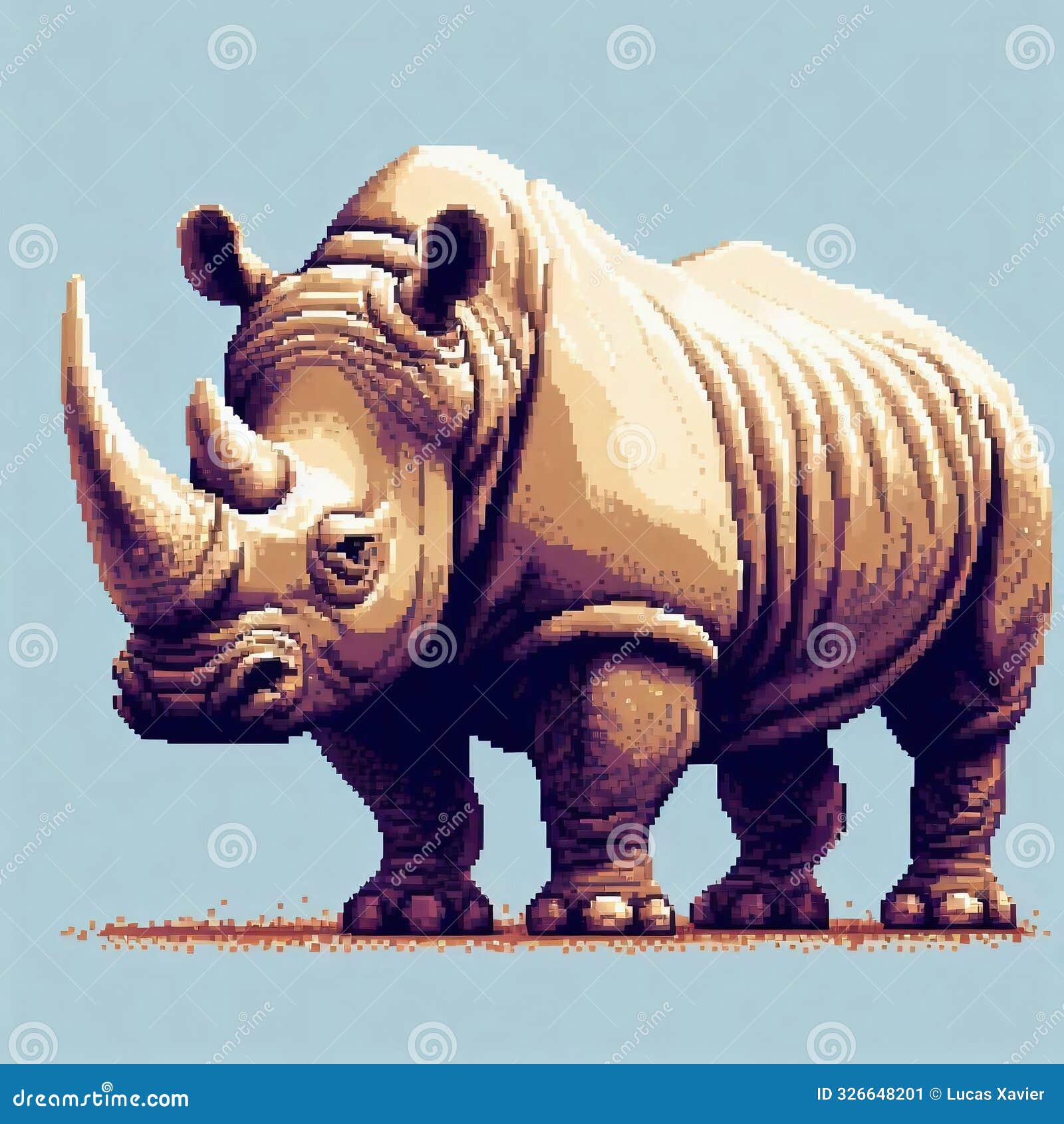 Pixel art rhino stock illustration. Illustration of arcade - 326648201