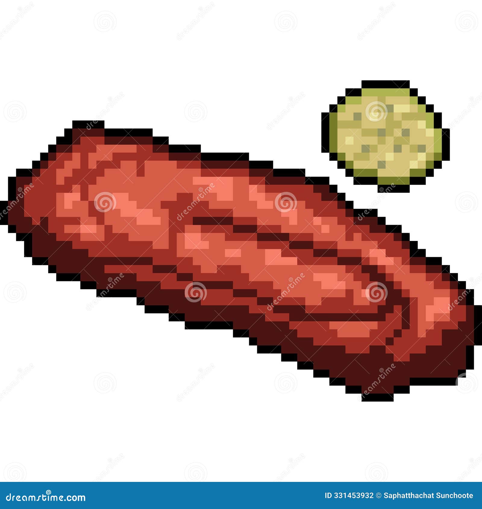 Pixel Art of Roast Meat Steak Stock Vector - Illustration of slice ...