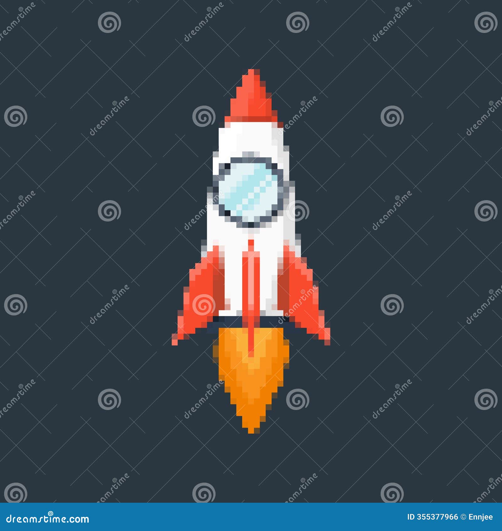 Pixel Art Rocket with Fiery Trails, Retro Games, Space-themed Designs ...