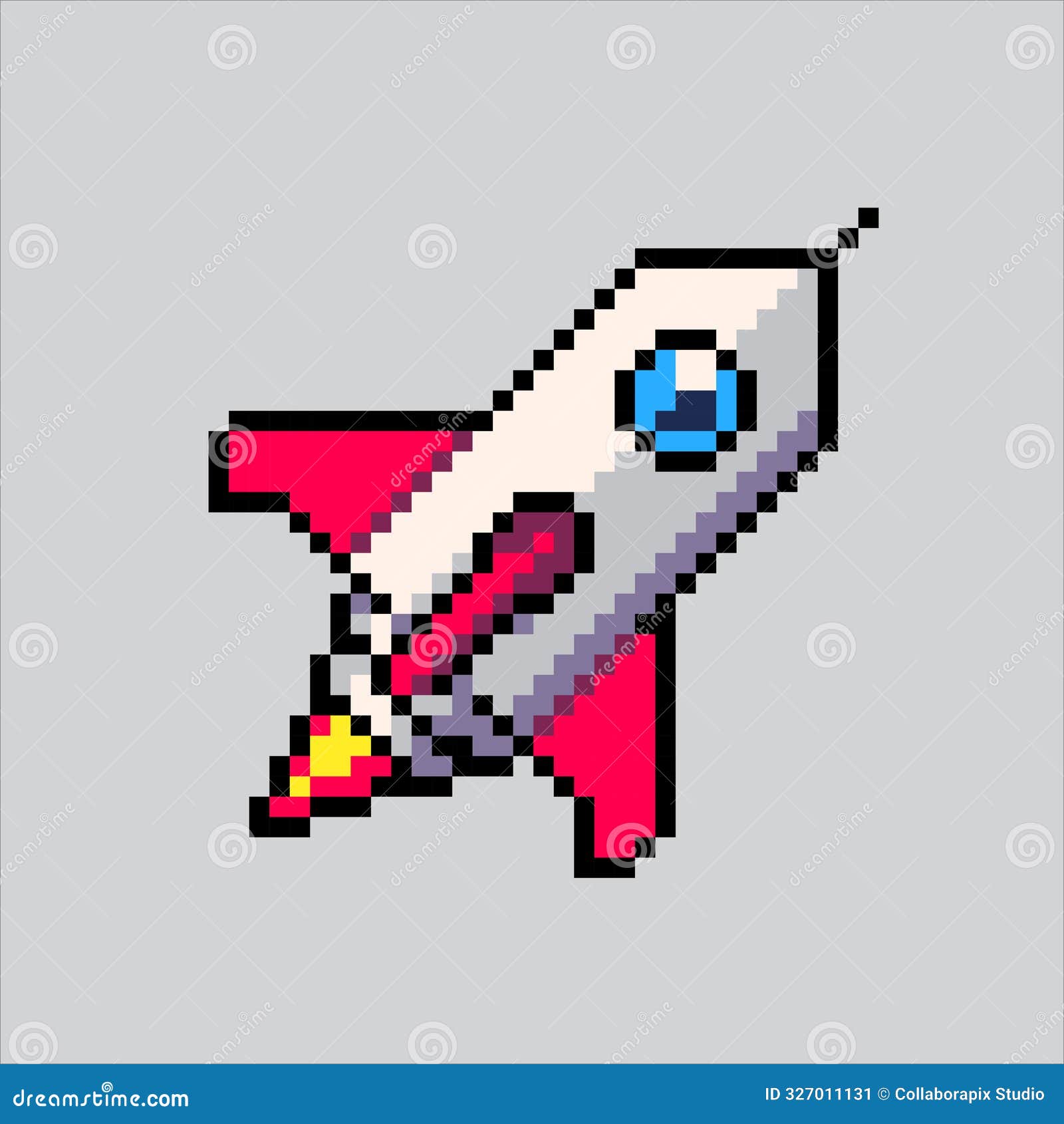 Pixel Art Rocket Illustration Vector for Game Design Stock Illustration ...