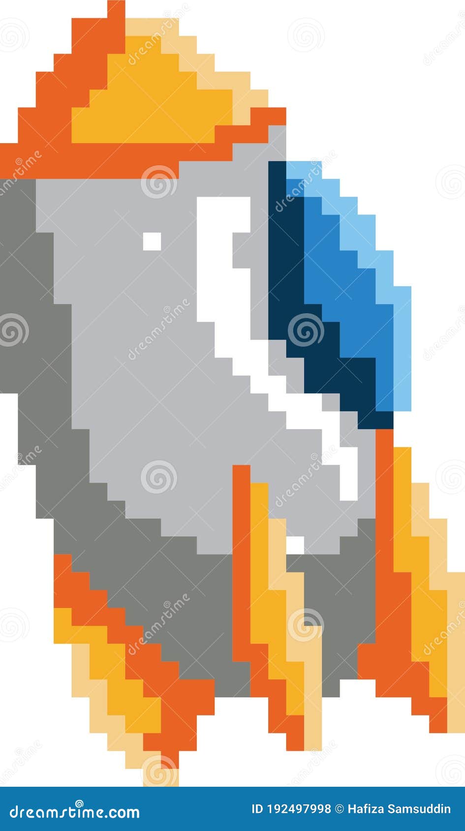 Pixel Art Rocket. Vector Illustration Decorative Design Stock Vector ...