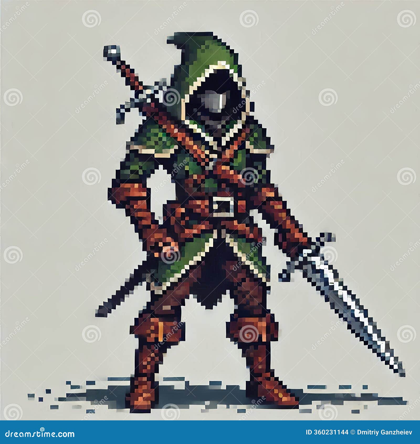 Pixel Art Rogue Assassin stock illustration. Illustration of tactical ...