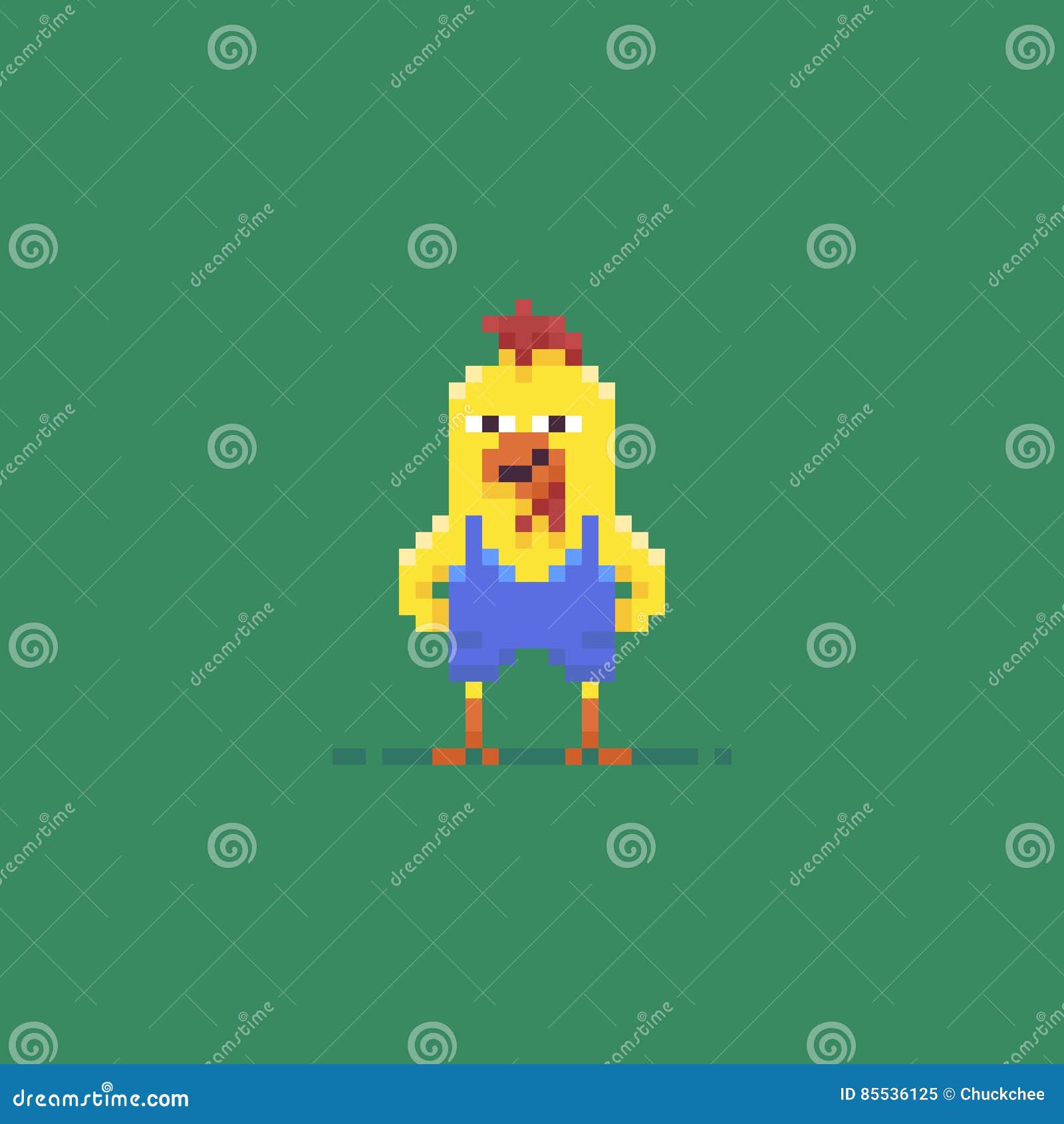 Pixel Art Rooster Cartoon Vector | CartoonDealer.com #85536125
