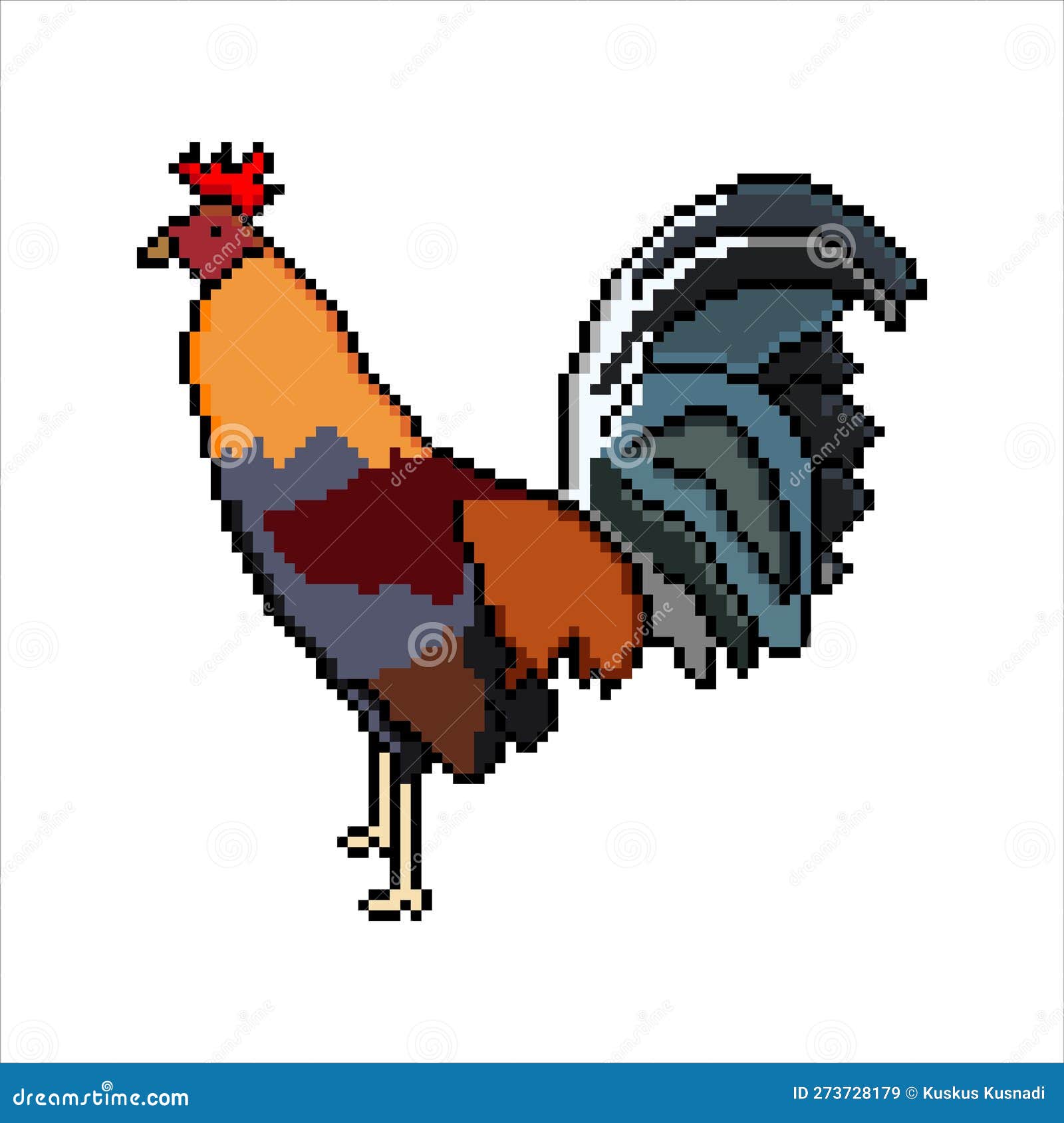 Pixel Art Rooster Cartoon Vector | CartoonDealer.com #85536125
