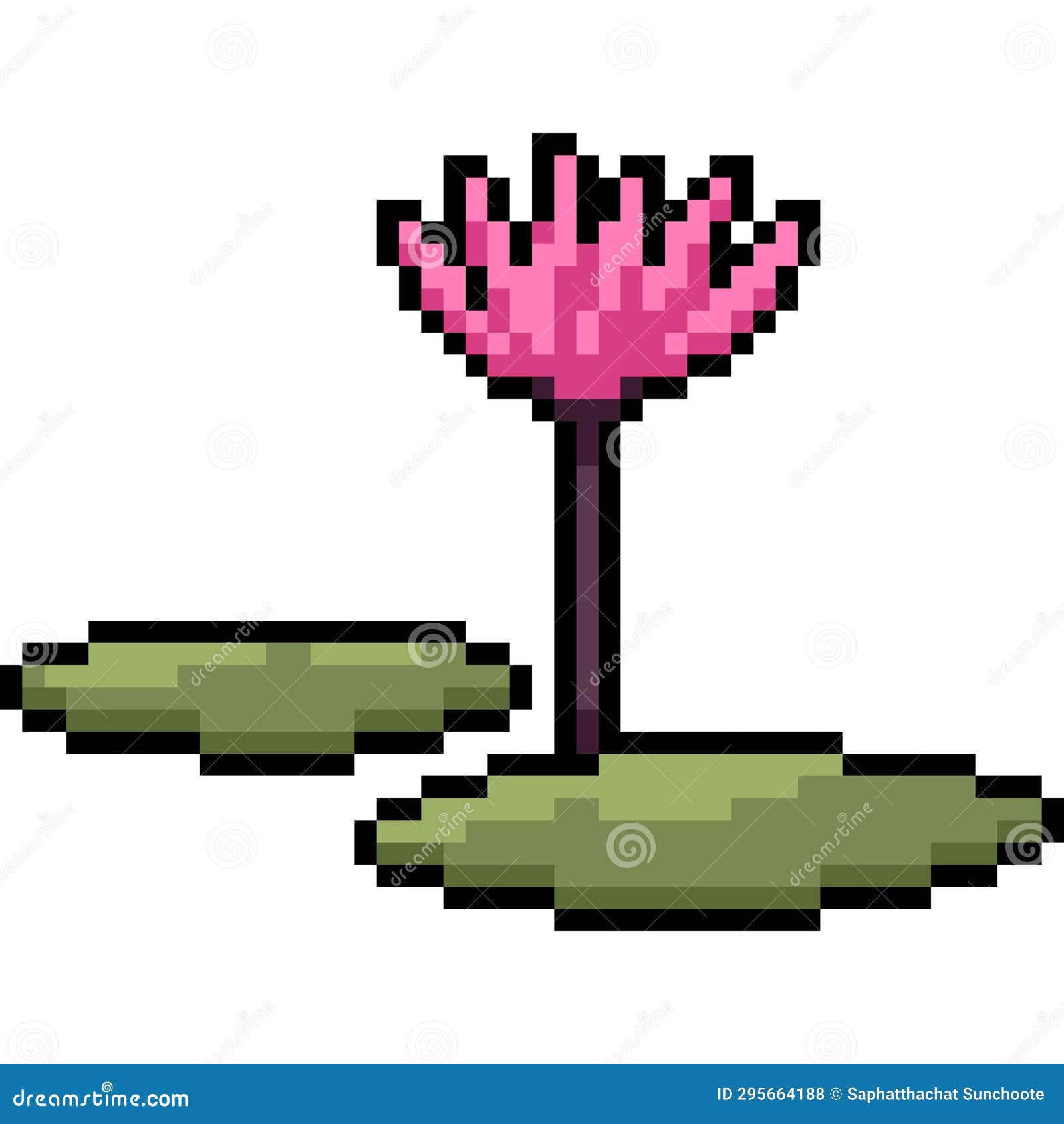 Pixel art rose lotte illustration de vecteur. Illustration du fond ...