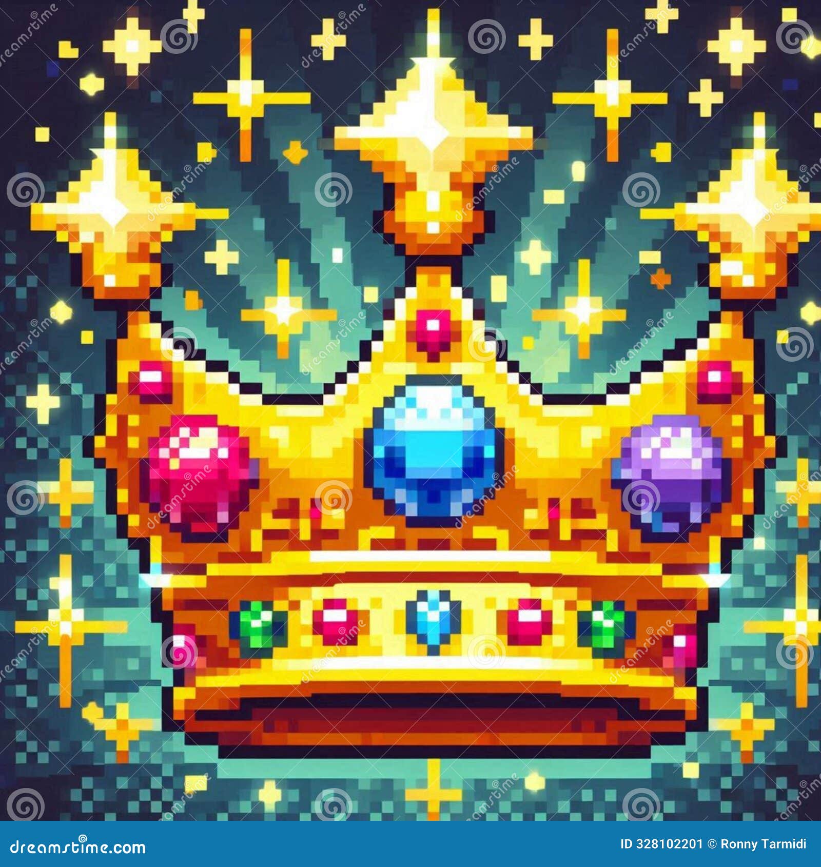 Pixel art royal crown stock illustration. Illustration of text - 328102201