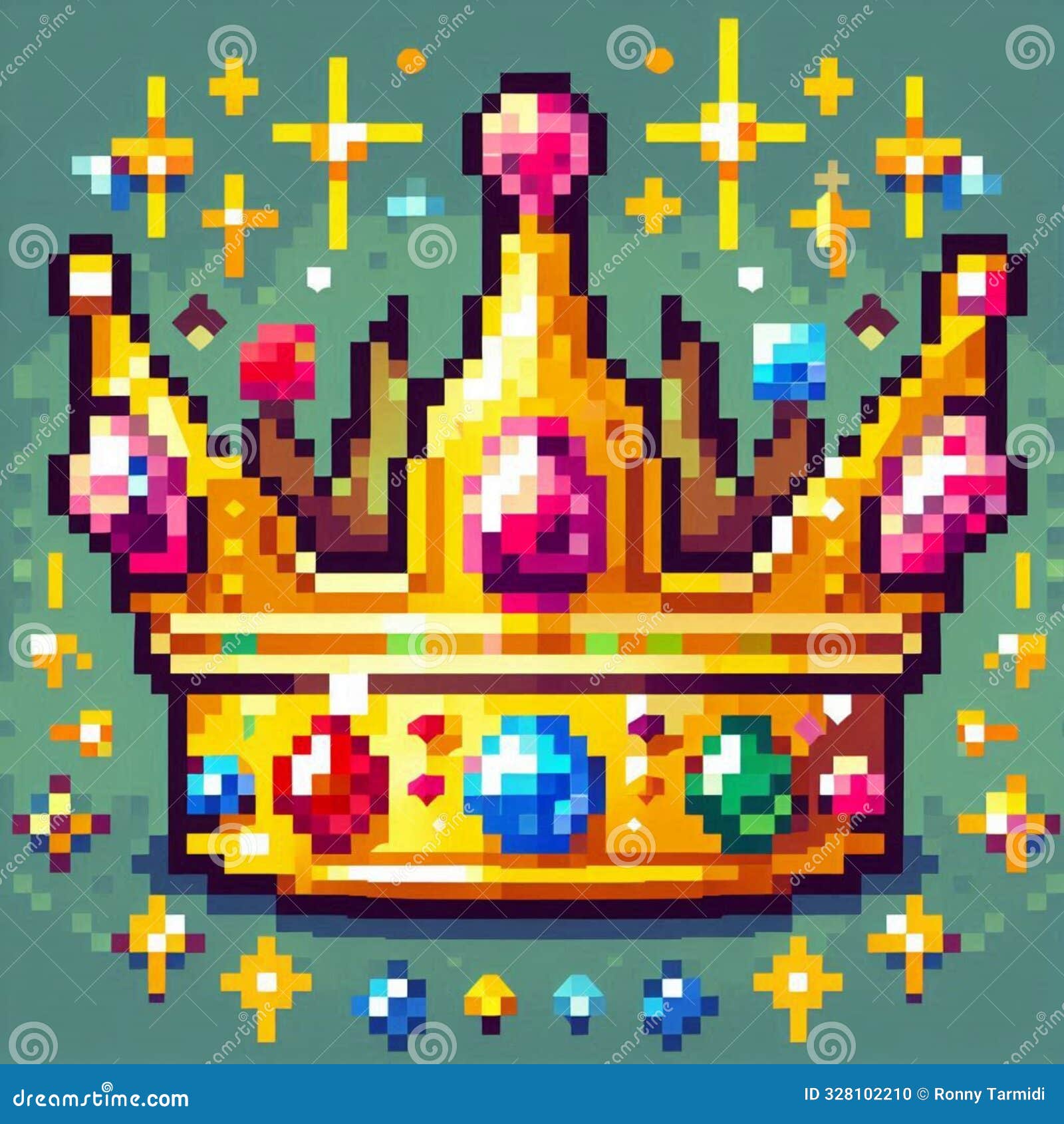 Pixel Art Royal Court Set With Thrones Banners And Regal Figures ...