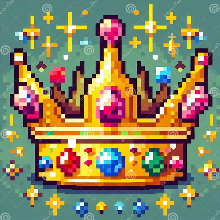 Pixel art royal crown stock illustration. Illustration of royal - 328102210