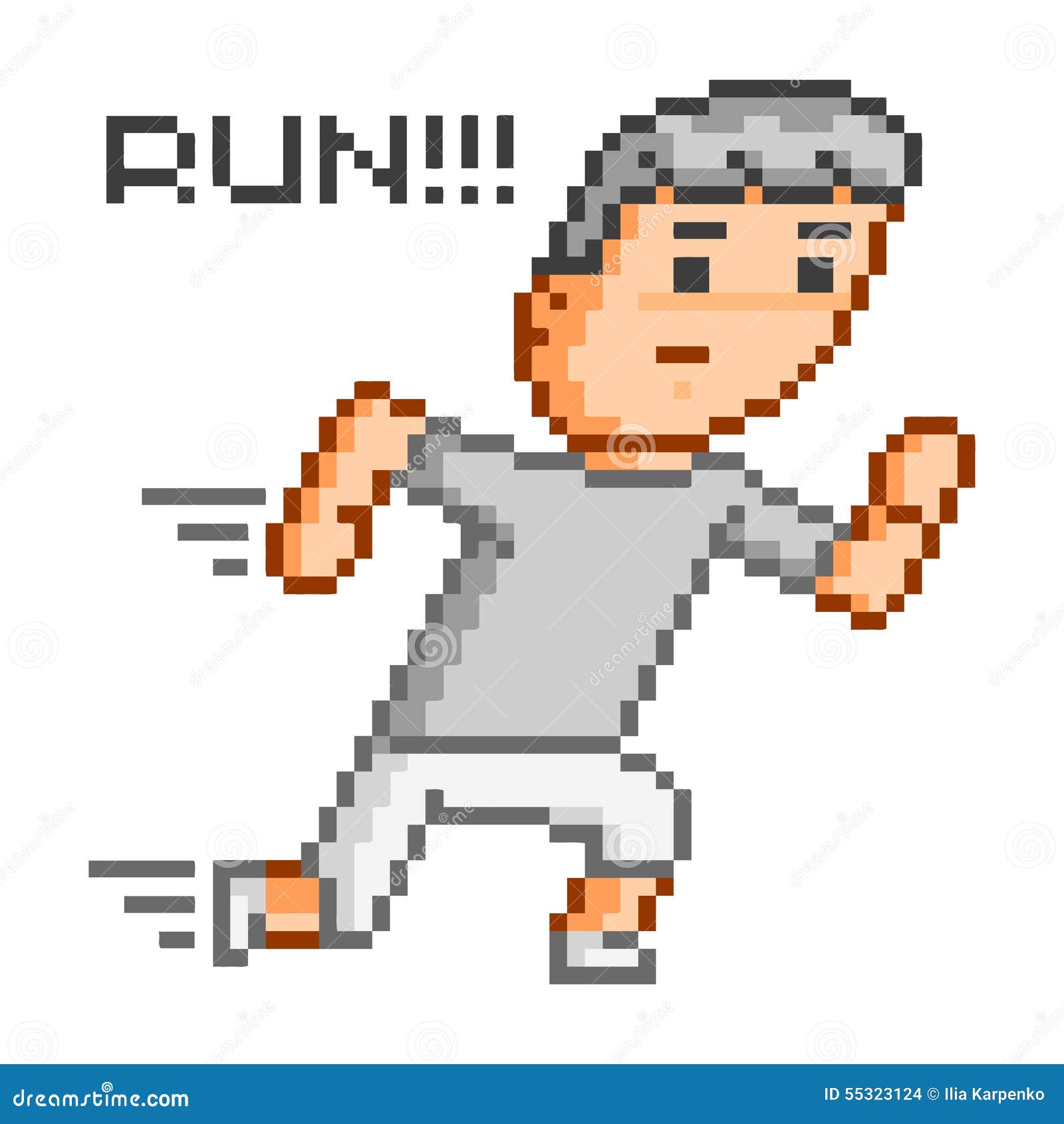 Pixel Art Running Man For Design Vector Illustration | CartoonDealer ...