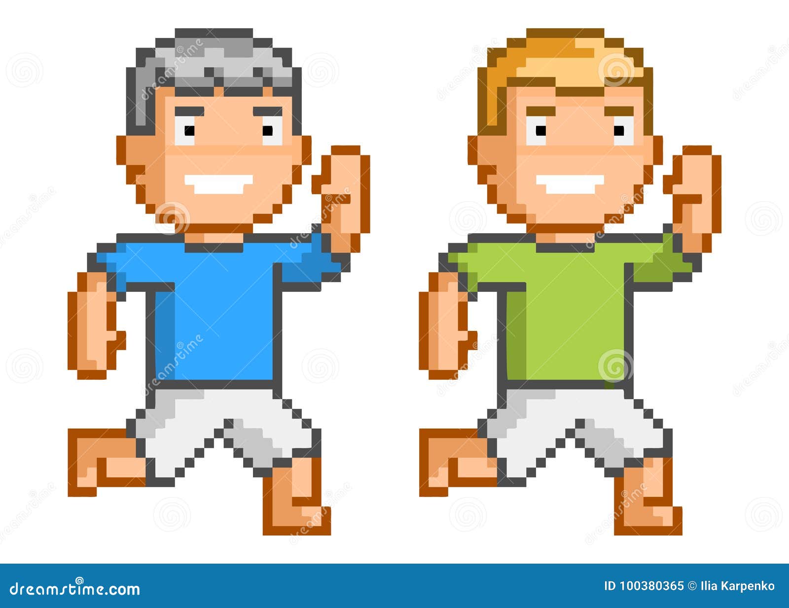 Pixel Art Running Man For Game And Design Royalty-Free Stock ...