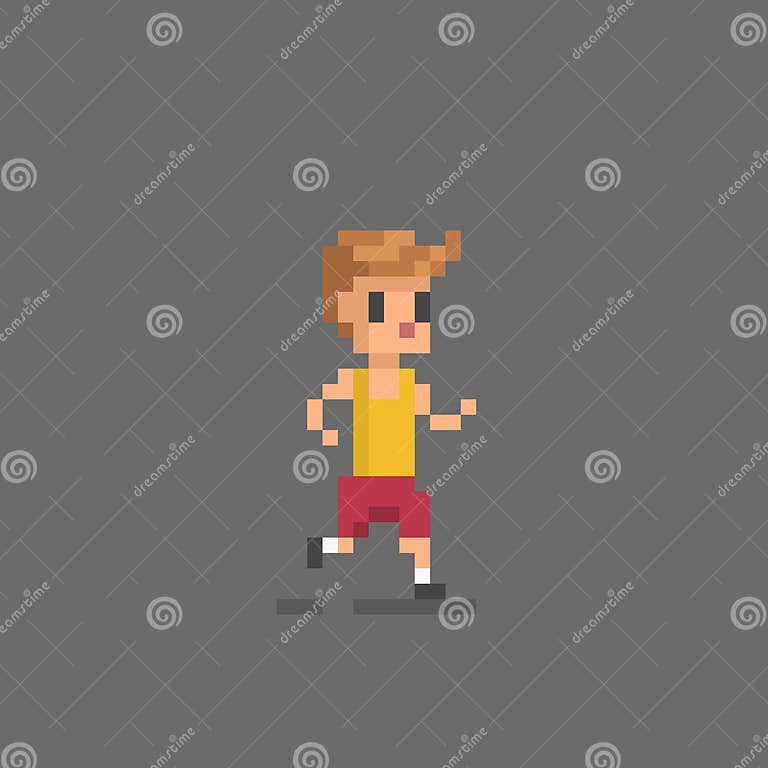 Pixel Art Style Icon Running Man. Stock Vector - Illustration of ...