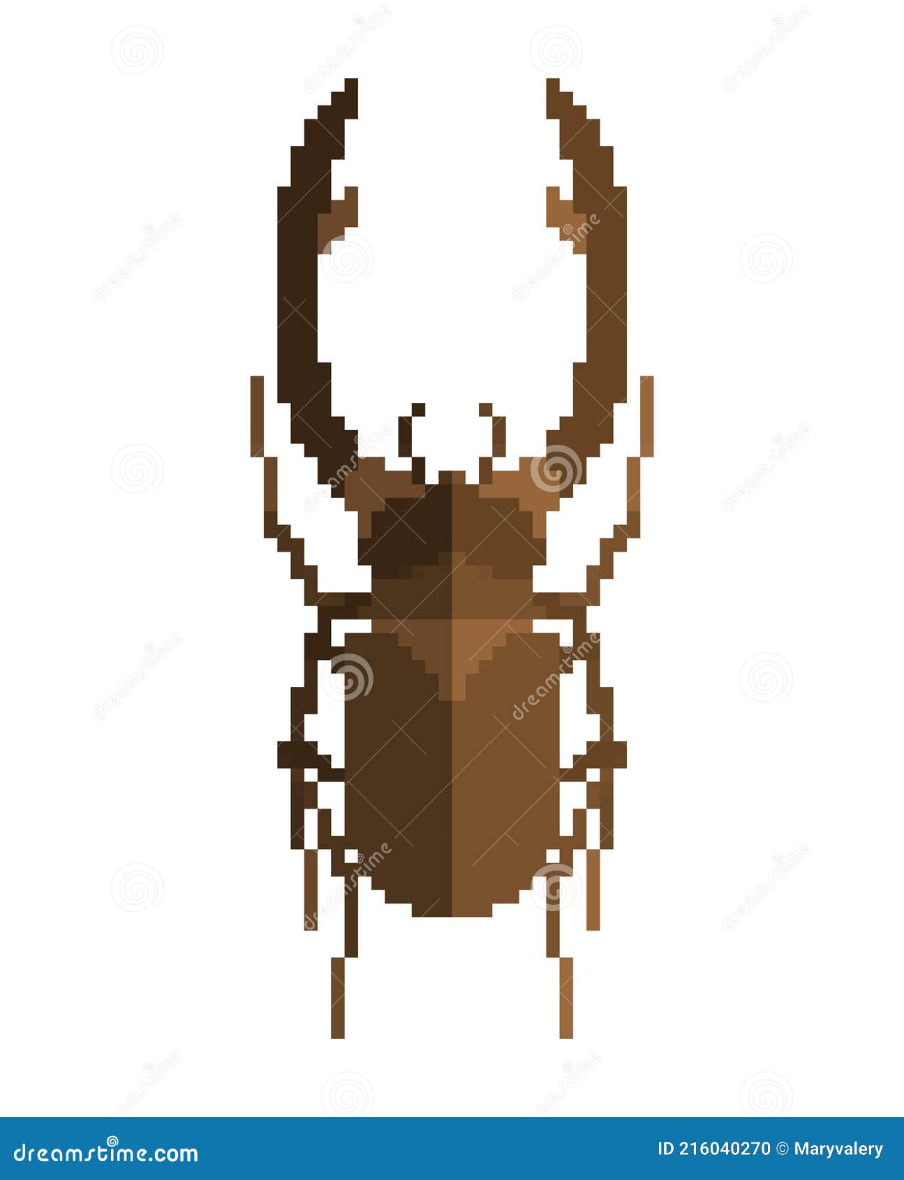Pixel art. scarabée 8 bit illustration de vecteur. Illustration of ...
