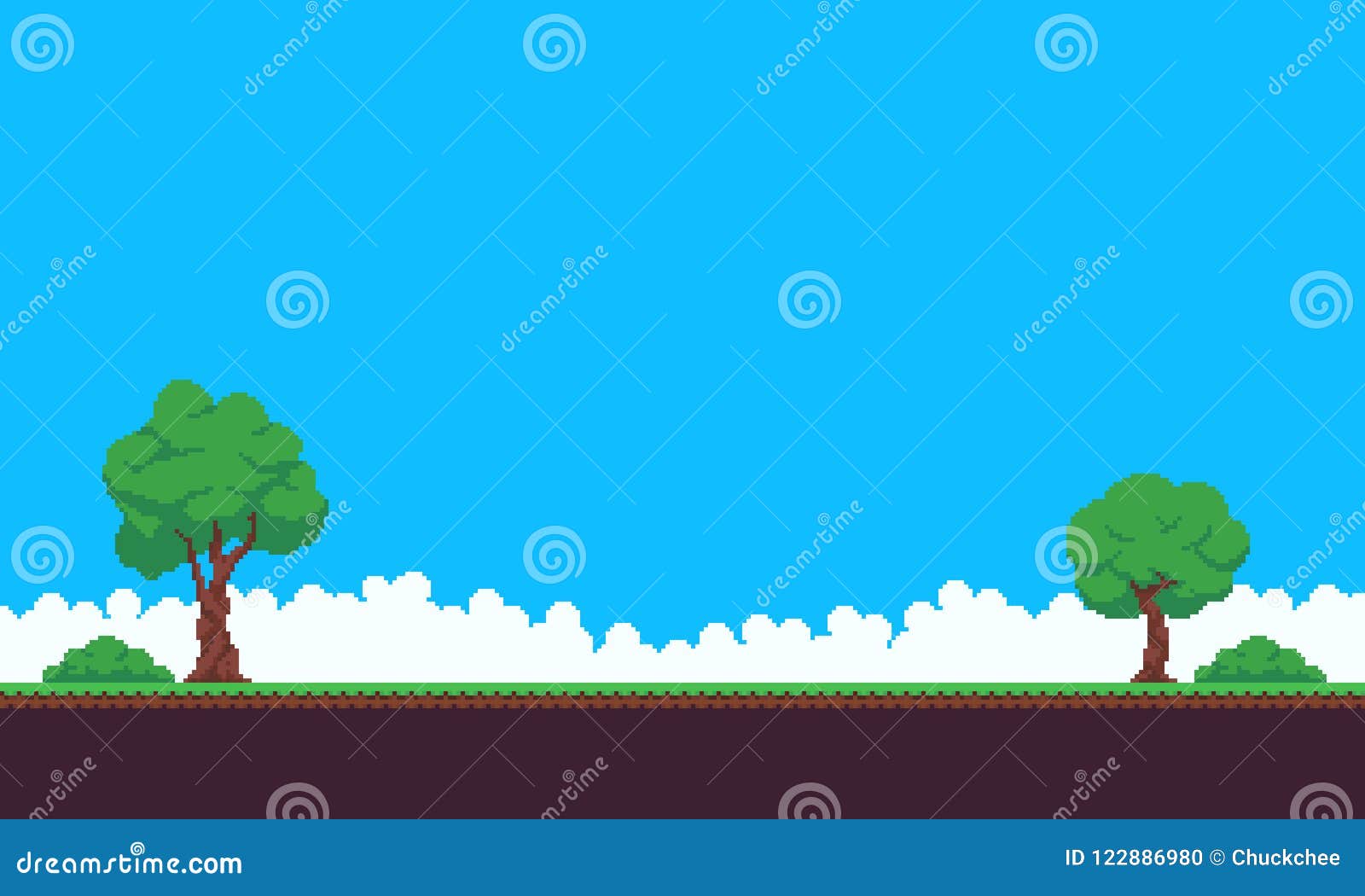 Pixel Art Scene vector illustratie. Illustration of pixel - 122886980
