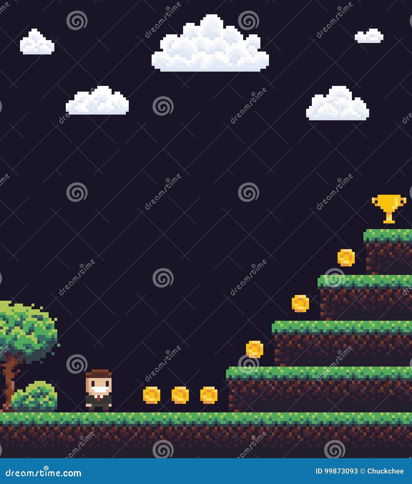 Pixel Art Scene illustrazione vettoriale. Illustrazione di carattere ...