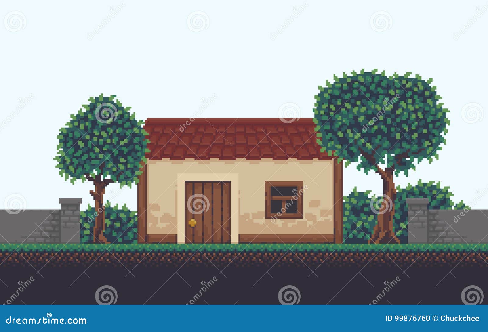 Pixel Art Scene ilustración del vector. Ilustración de contexto - 99876760