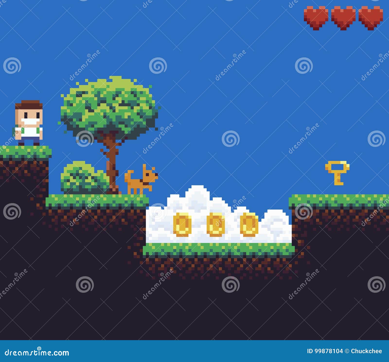 Pixel Art Scene ilustración del vector. Ilustración de estilo - 99878104