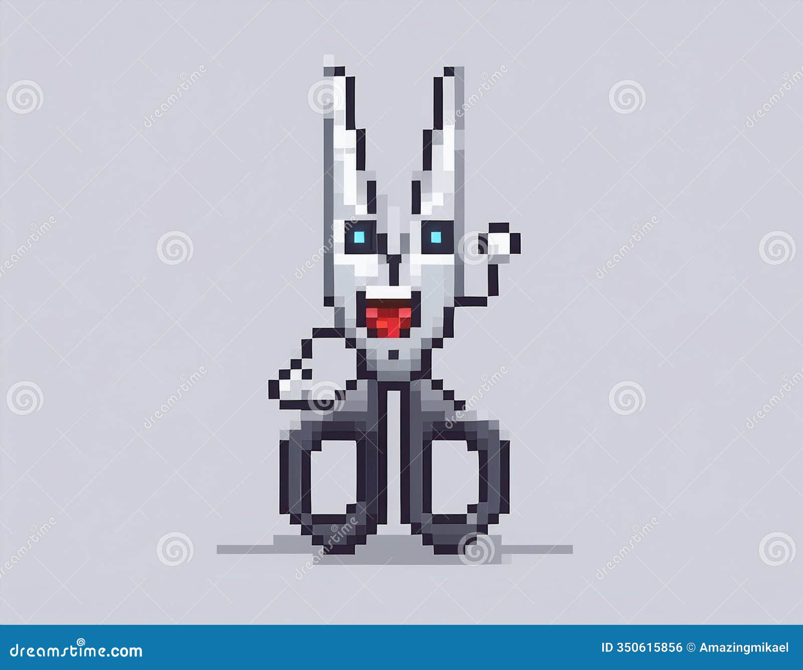 Pixel Art Scissors Mascot with Sharp Smile Stock Illustration ...