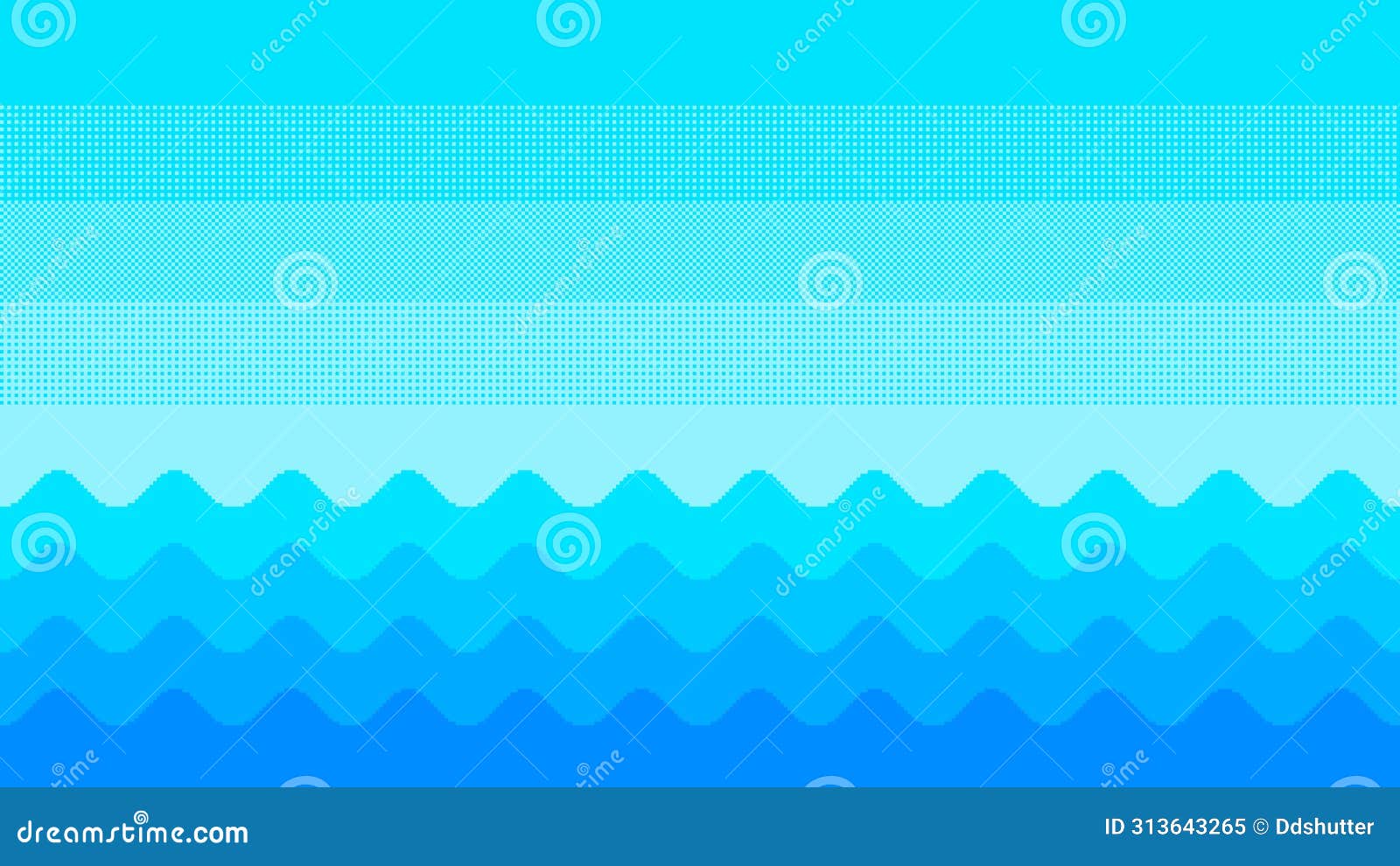 Pixel Art Sea Waves. Vector Seamless Background. Stock Vector ...