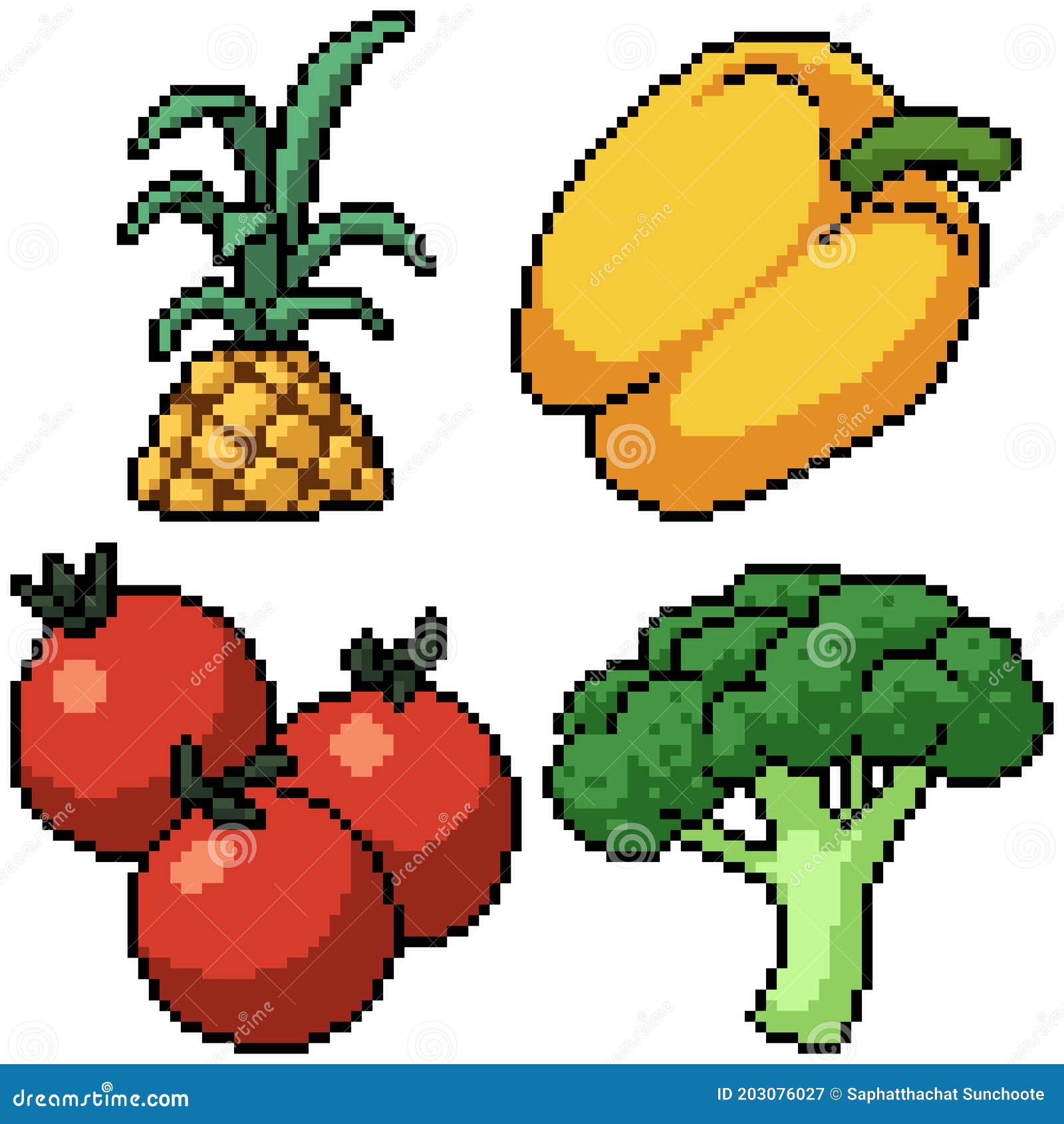 Pixel Art Isolated Fresh Vegetable Stock Vector - Illustration of ...