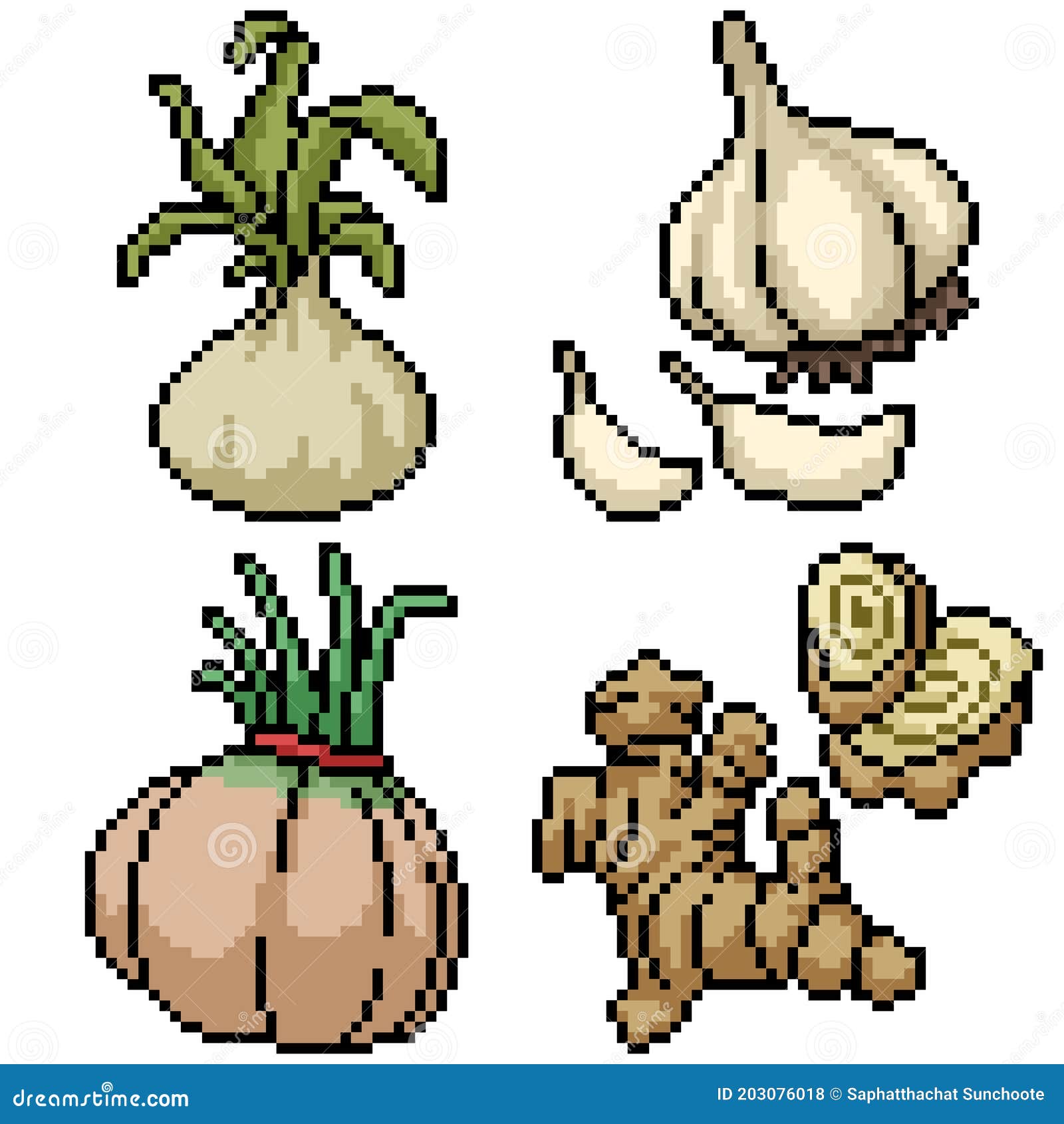 Pixel Art Isolated Herb Spices Stock Vector - Illustration of healthy ...