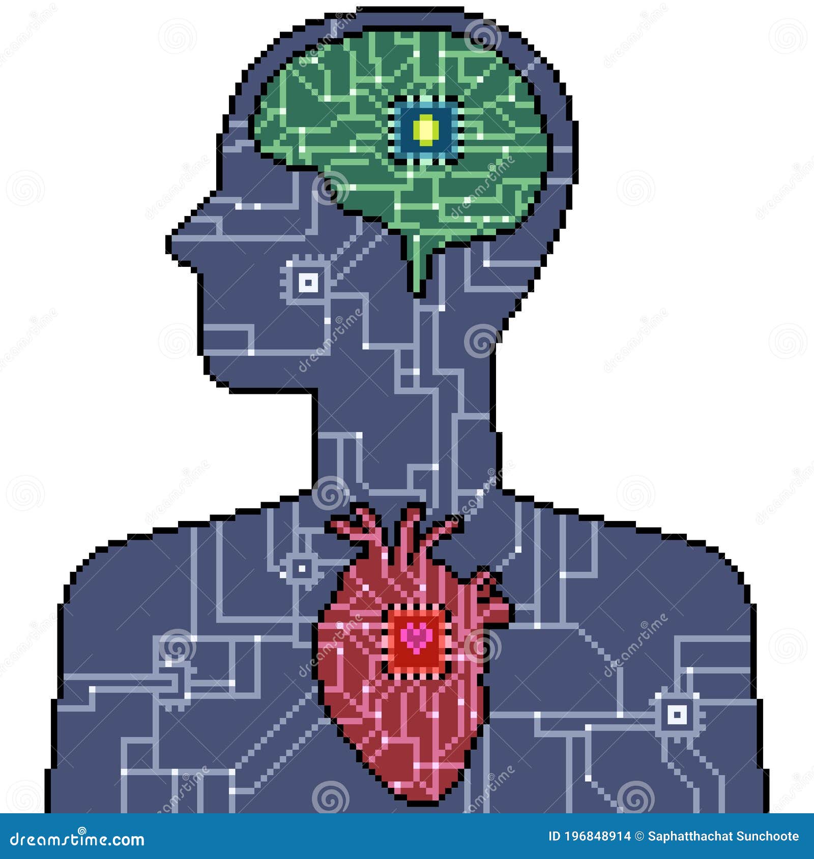 Pixel Art Isolated Human System Stock Vector - Illustration of energy ...