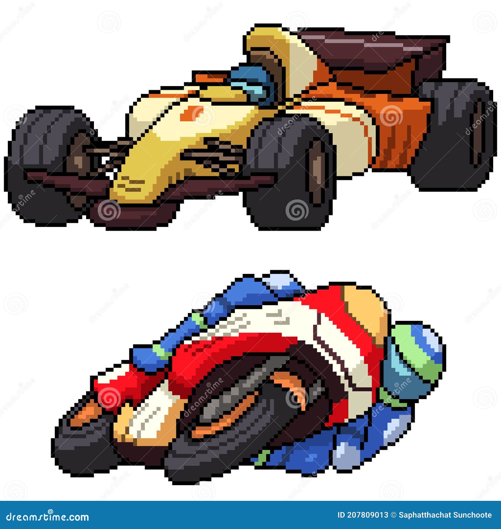 Pixel Art Isolated Race Car Stock Vector - Illustration of grand, race ...