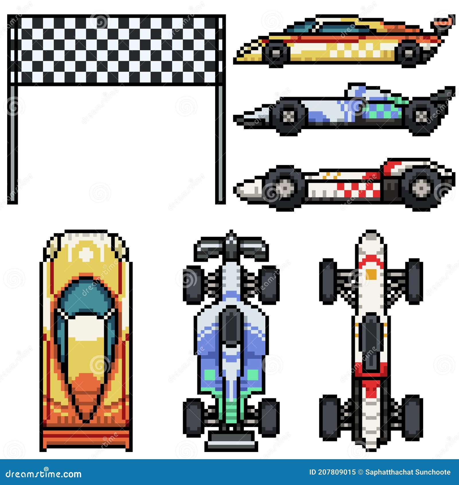 Pixel Art Isolated Race Car Stock Vector - Illustration of wheel ...