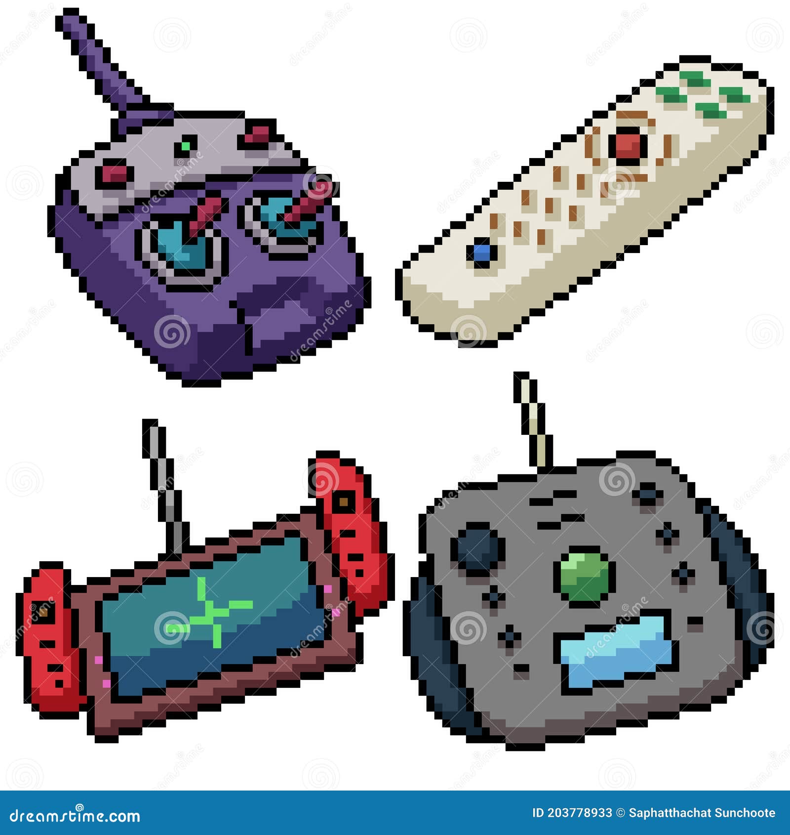 Pixel Art Isolated Remote Control Stock Vector - Illustration of ...
