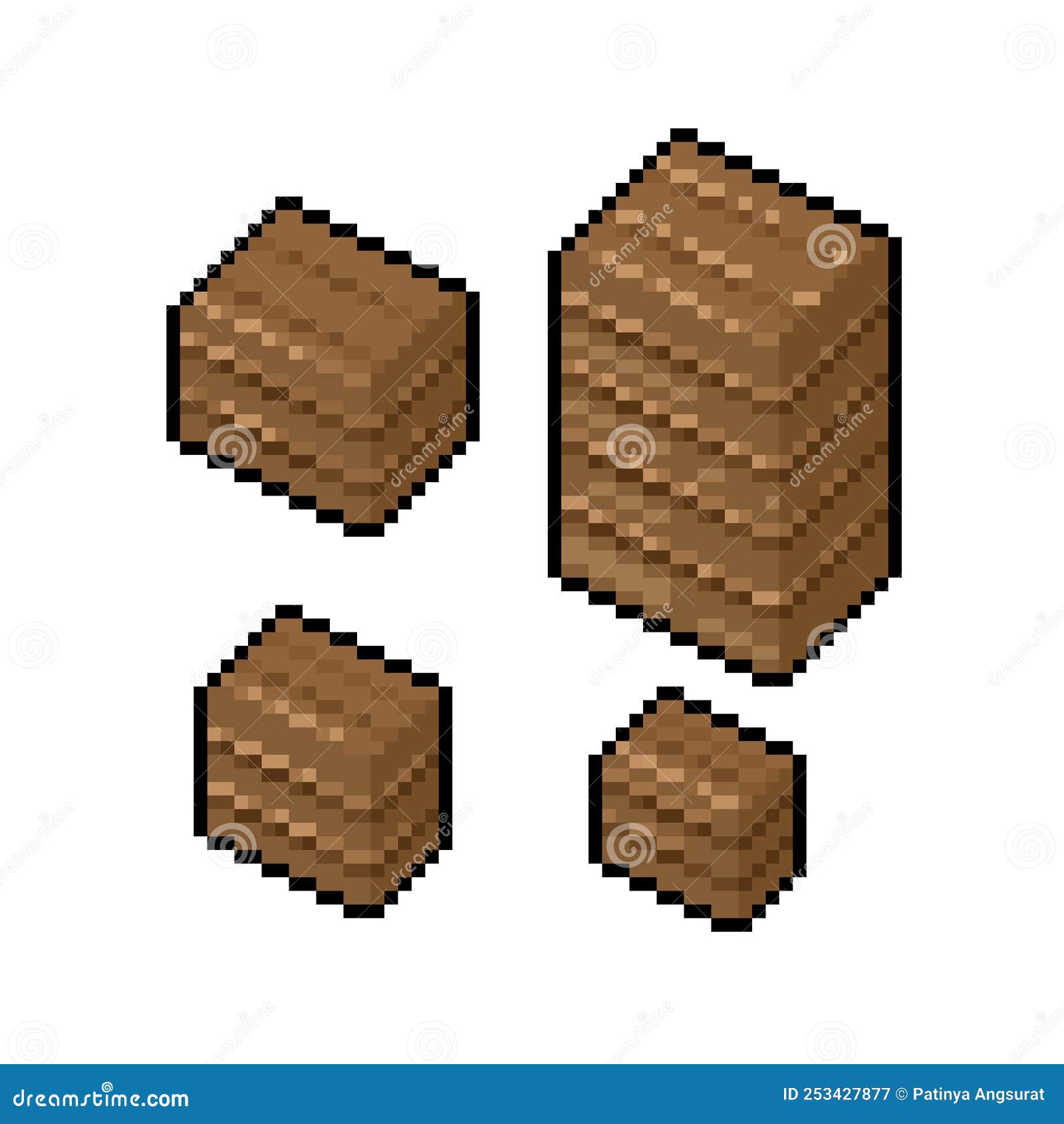 Pixel Art Set of Wooden Box. Stock Illustration - Illustration of 8bit ...