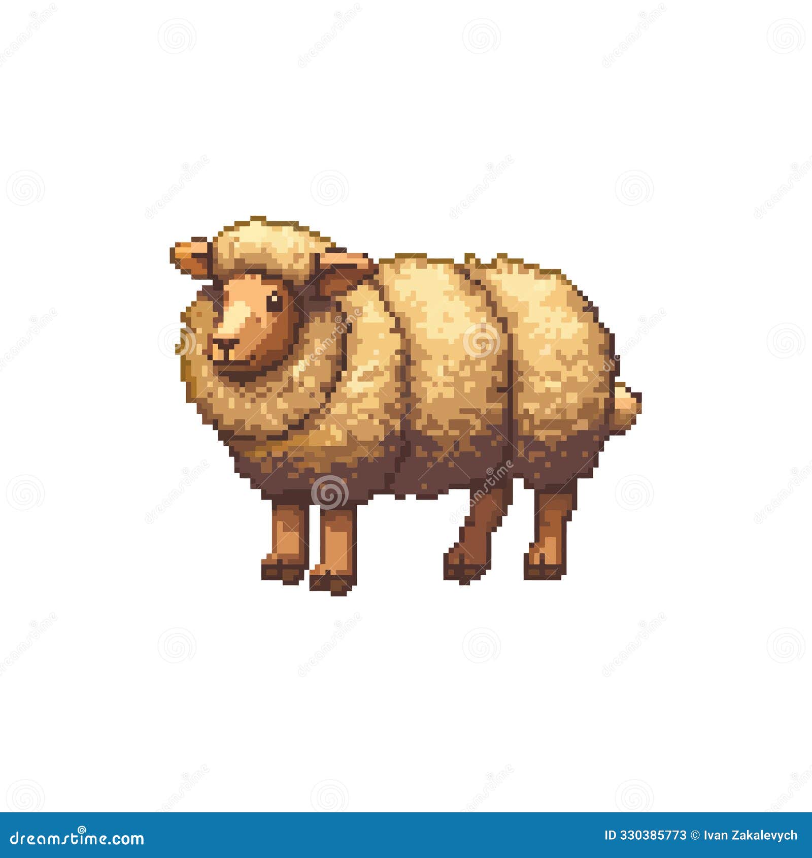 Pixel Art Sheep with Fluffy Wool. Vector Icon Design Stock Vector ...